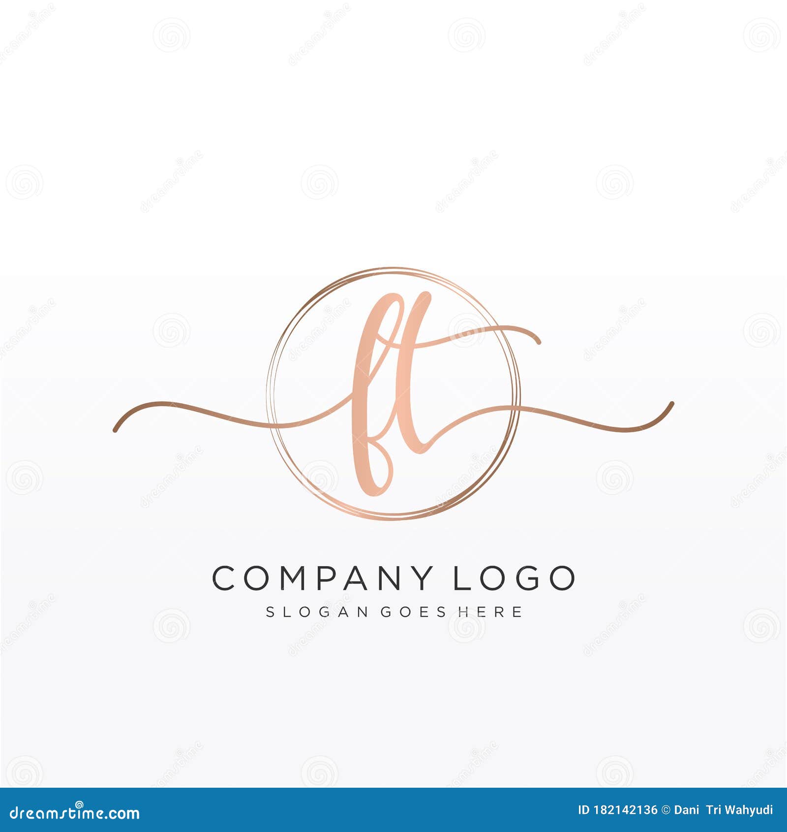 FT Initial Handwriting Logo with Circle Stock Vector - Illustration of ...