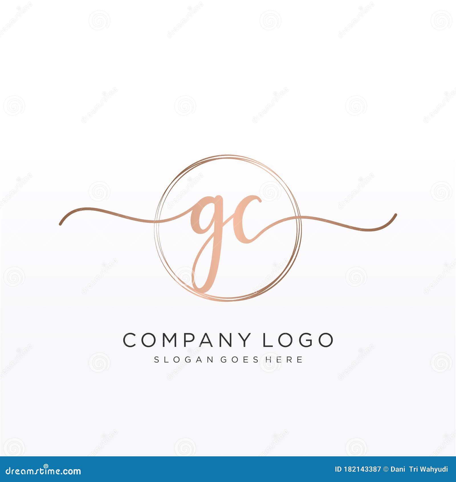 GC Initial Handwriting Logo with Circle Stock Vector - Illustration of ...