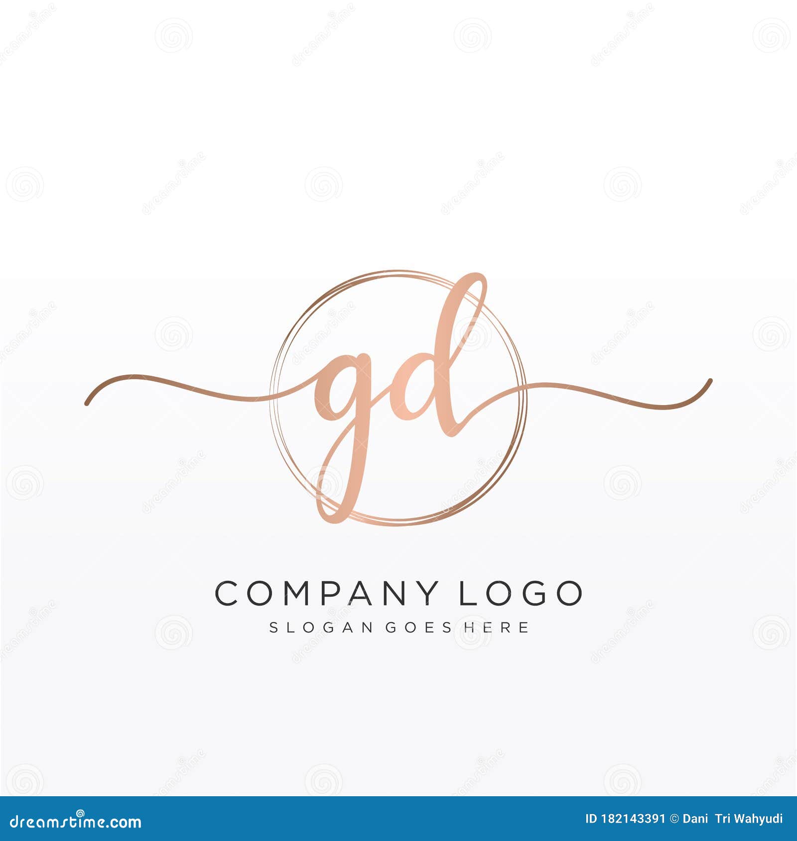 GD Initial Handwriting Logo with Circle Stock Vector - Illustration of ...