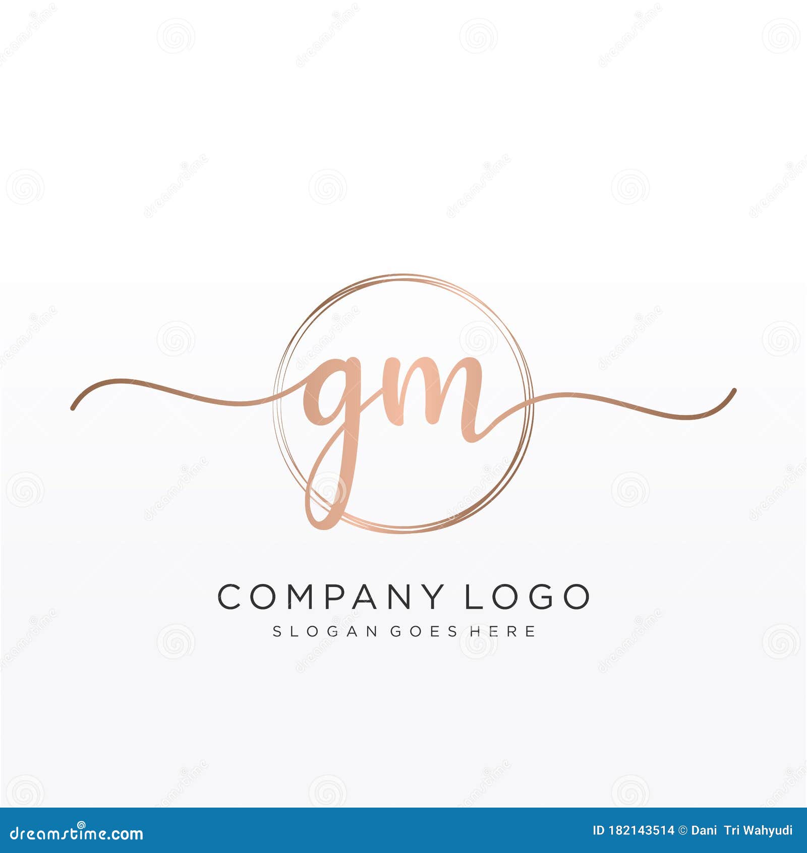 GM Initial Handwriting Logo with Circle Stock Vector - Illustration of ...