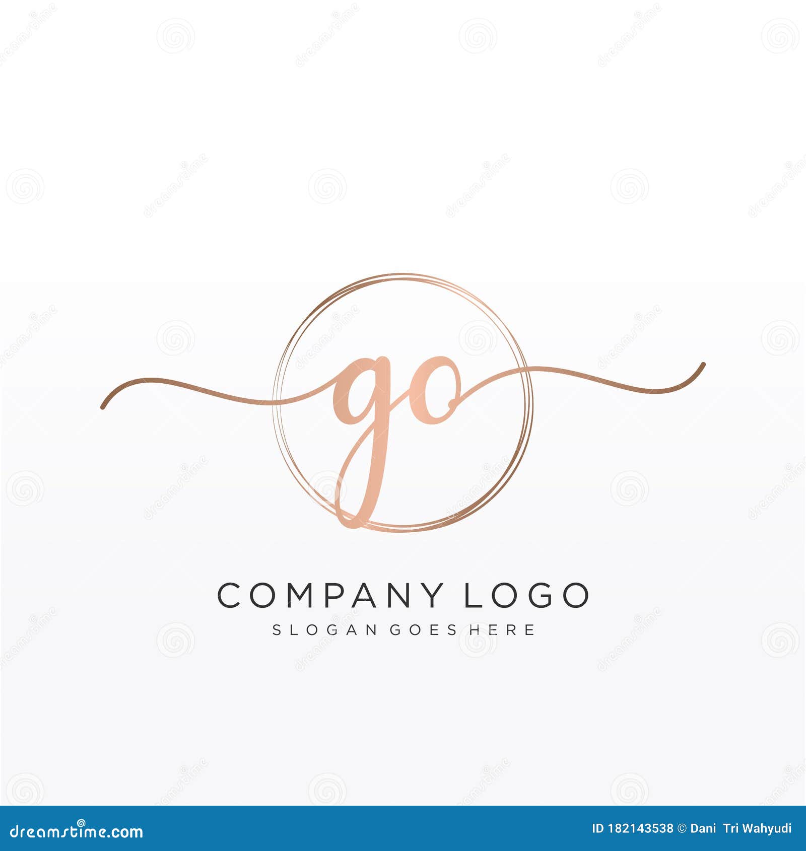 GO Initial Handwriting Logo with Circle Stock Vector - Illustration of ...