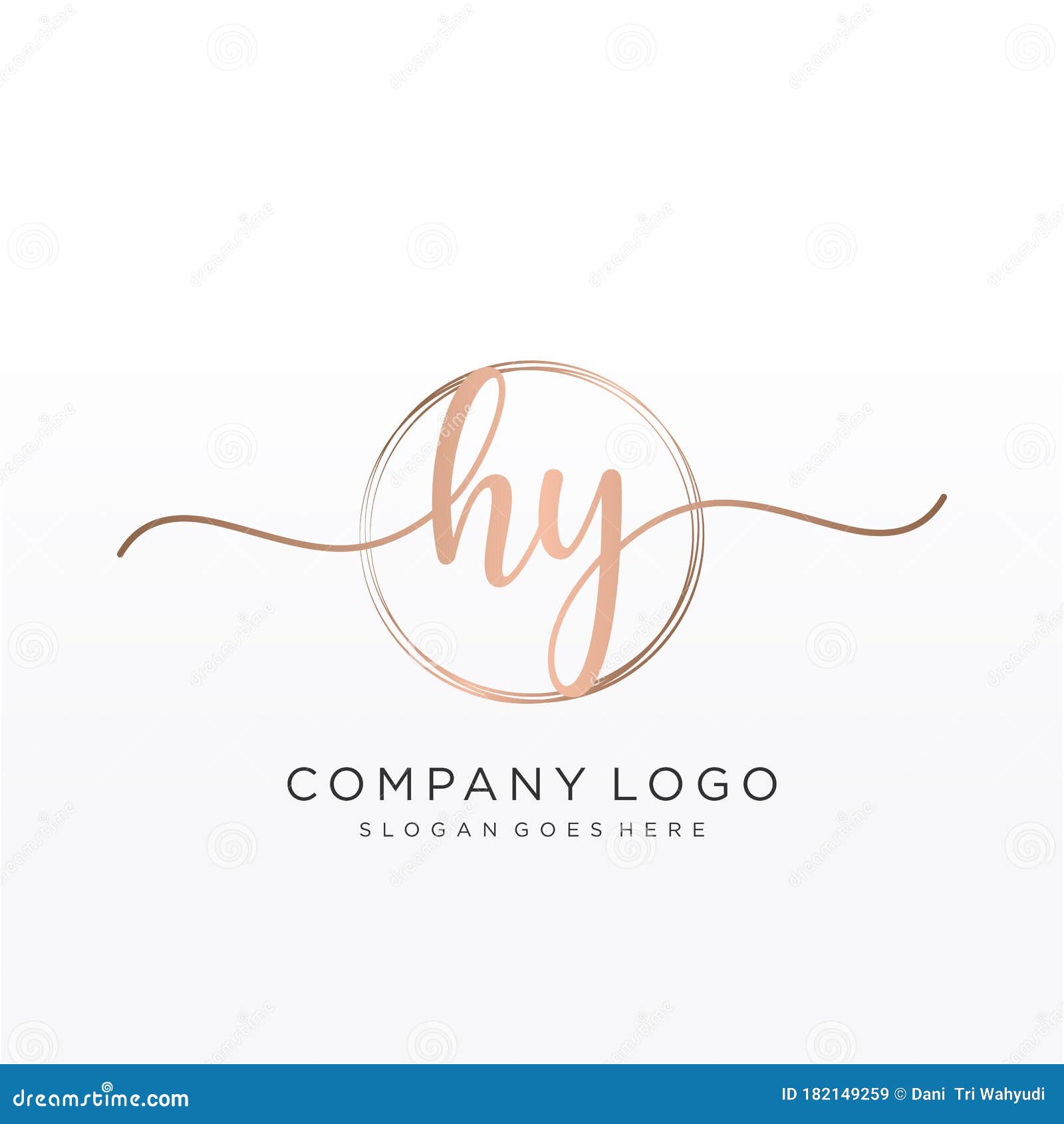 HY Initial Handwriting Logo with Circle Stock Vector - Illustration of ...