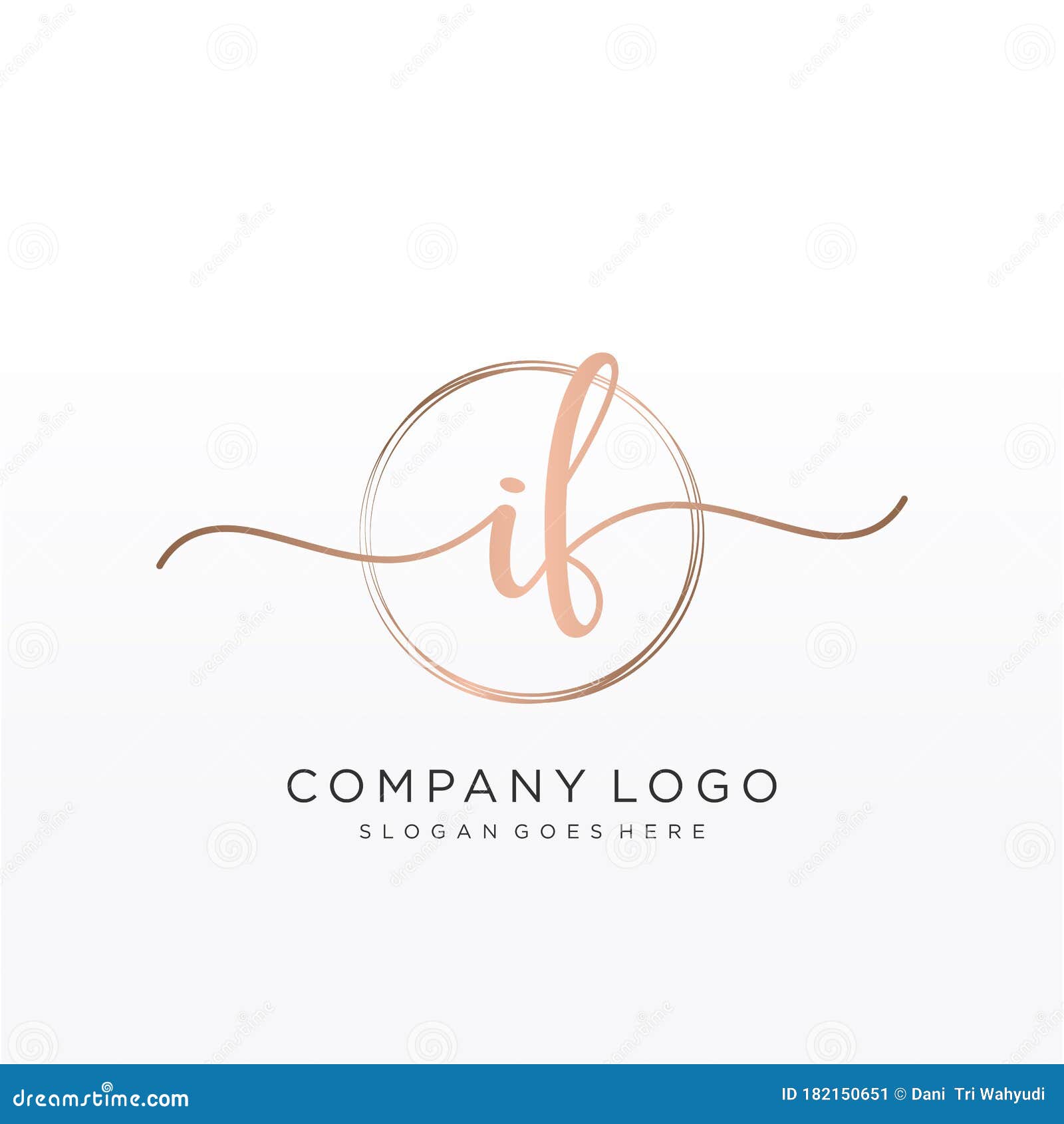 IF Initial Handwriting Logo with Circle Stock Vector - Illustration of ...