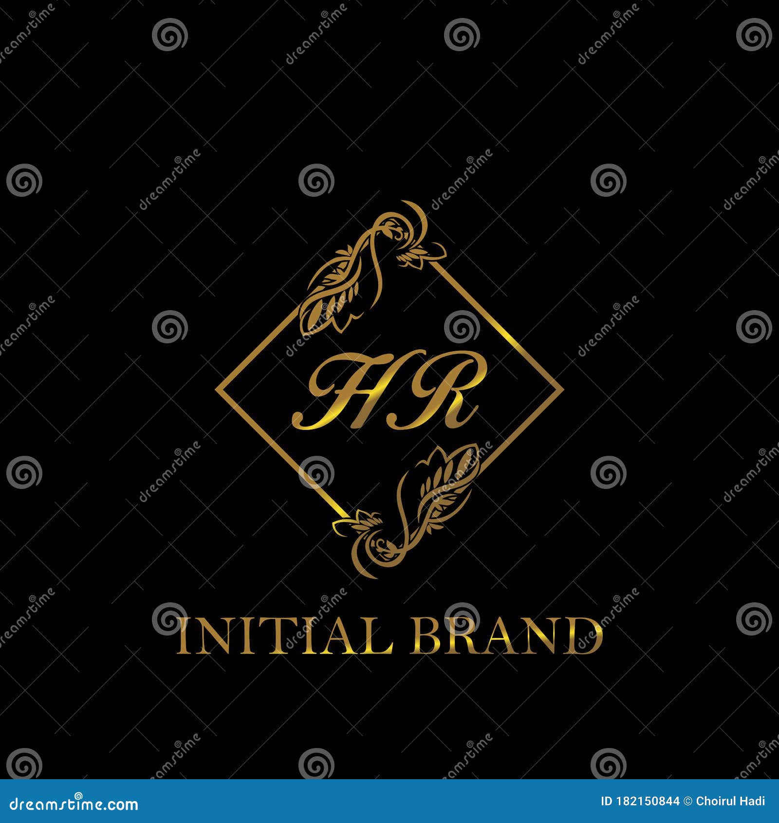 HR Initial Wedding Logo Template Vector Stock Vector - Illustration of ...