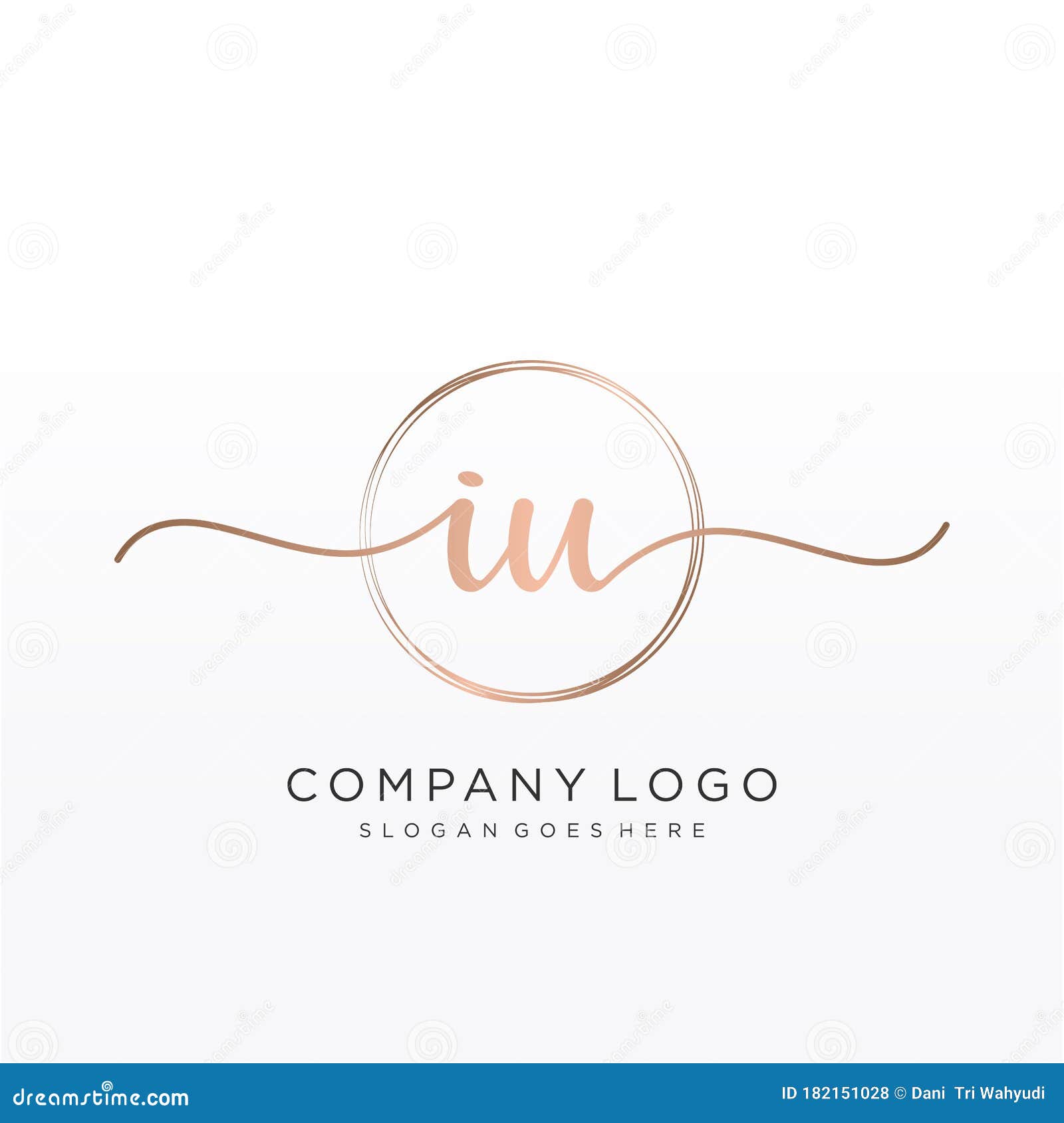 IU Initial Handwriting Logo with Circle Stock Vector - Illustration of ...