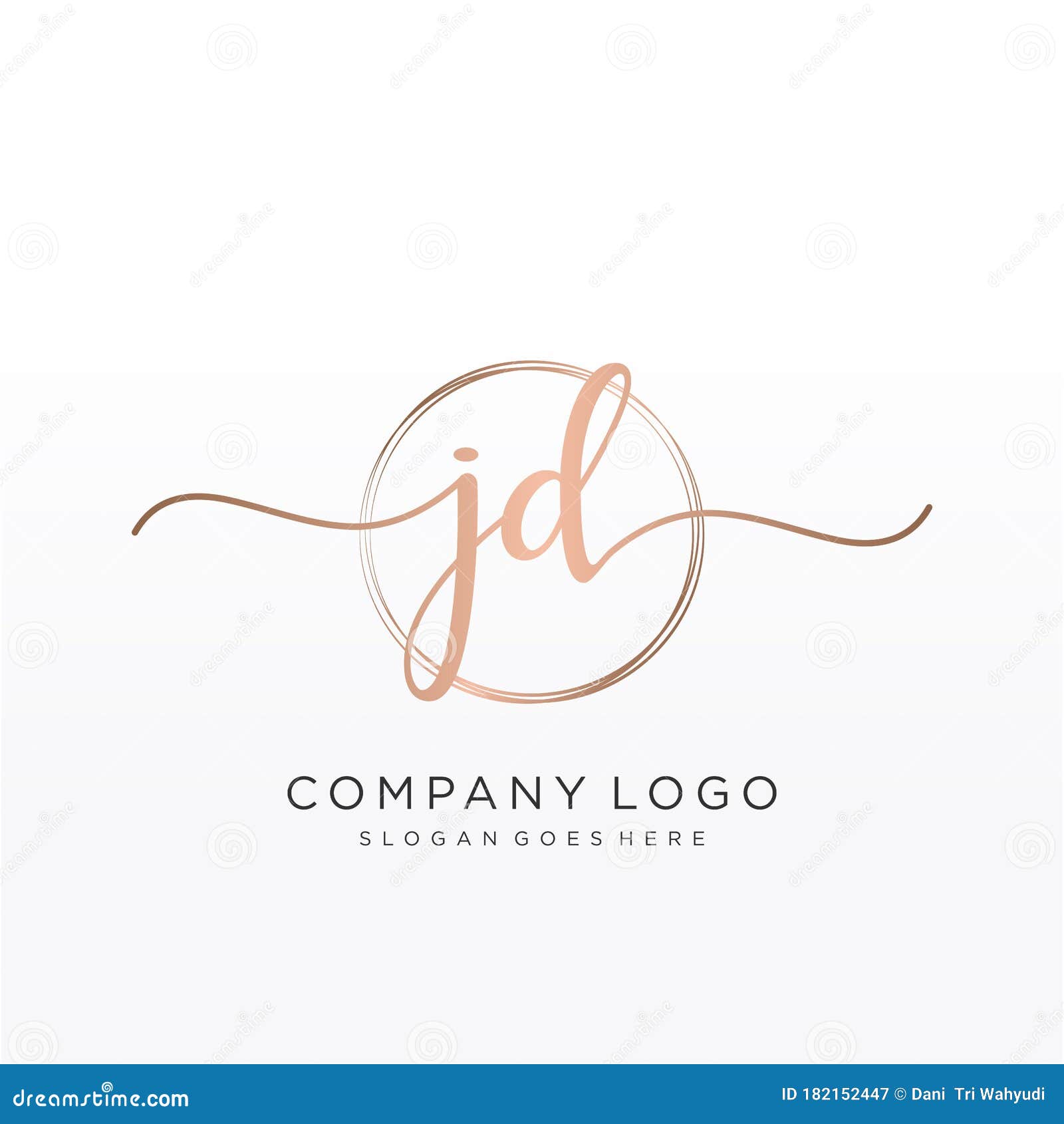 JD Initial Handwriting Logo with Circle Stock Vector - Illustration of ...