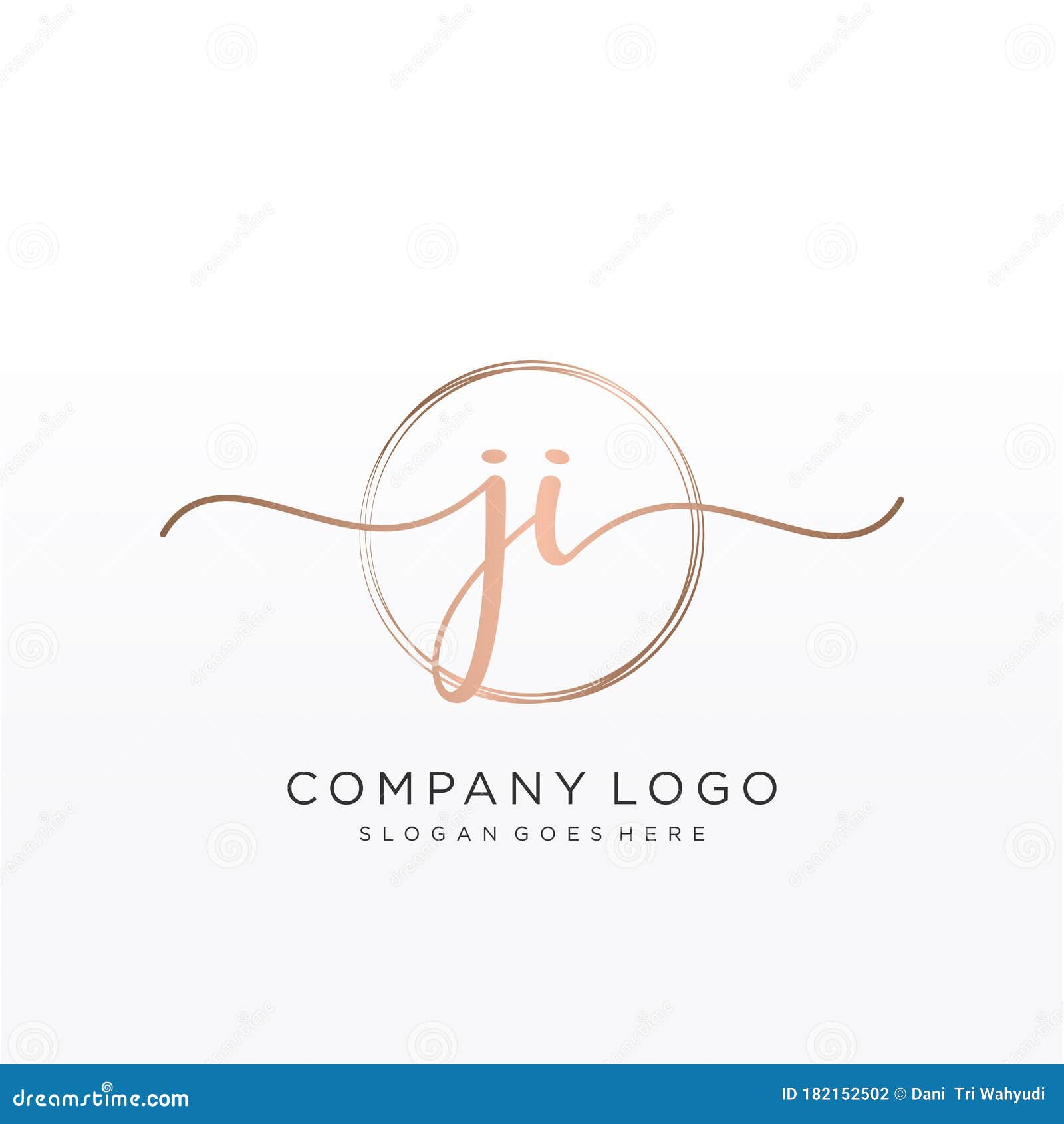 JI Initial Handwriting Logo with Circle Stock Vector - Illustration of ...