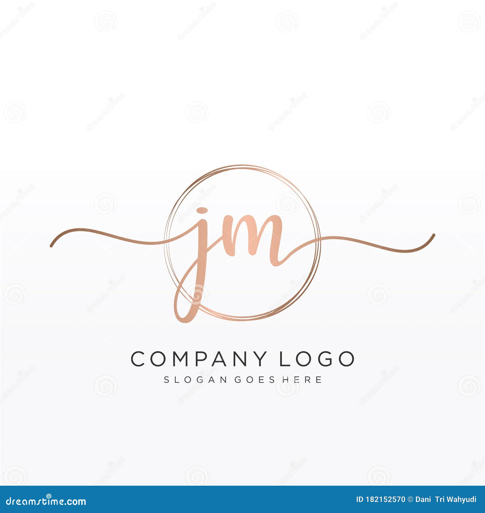 JM Initial Handwriting Logo with Circle Stock Vector - Illustration of ...