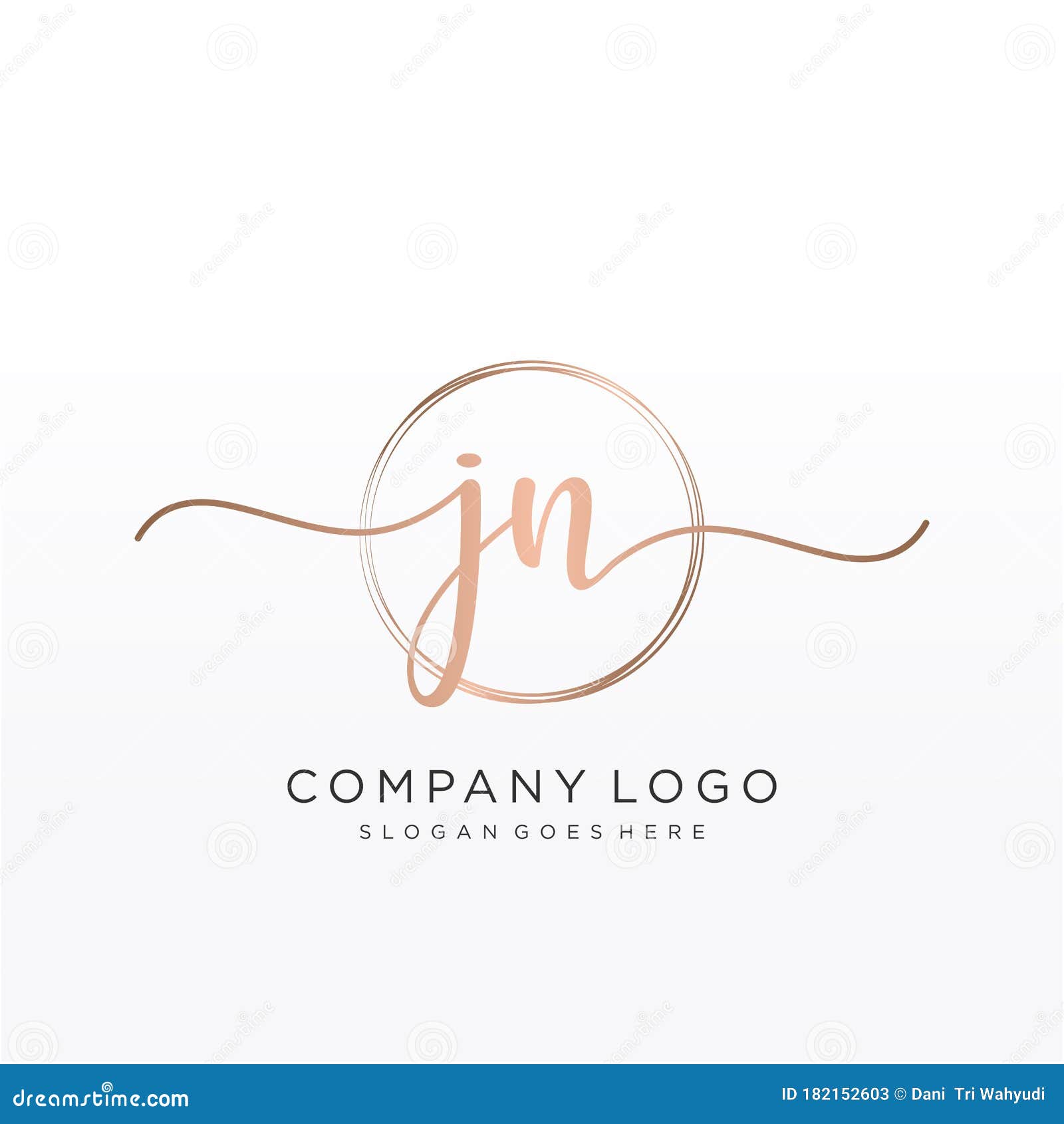 JN Initial Handwriting Logo with Circle Stock Vector - Illustration of ...