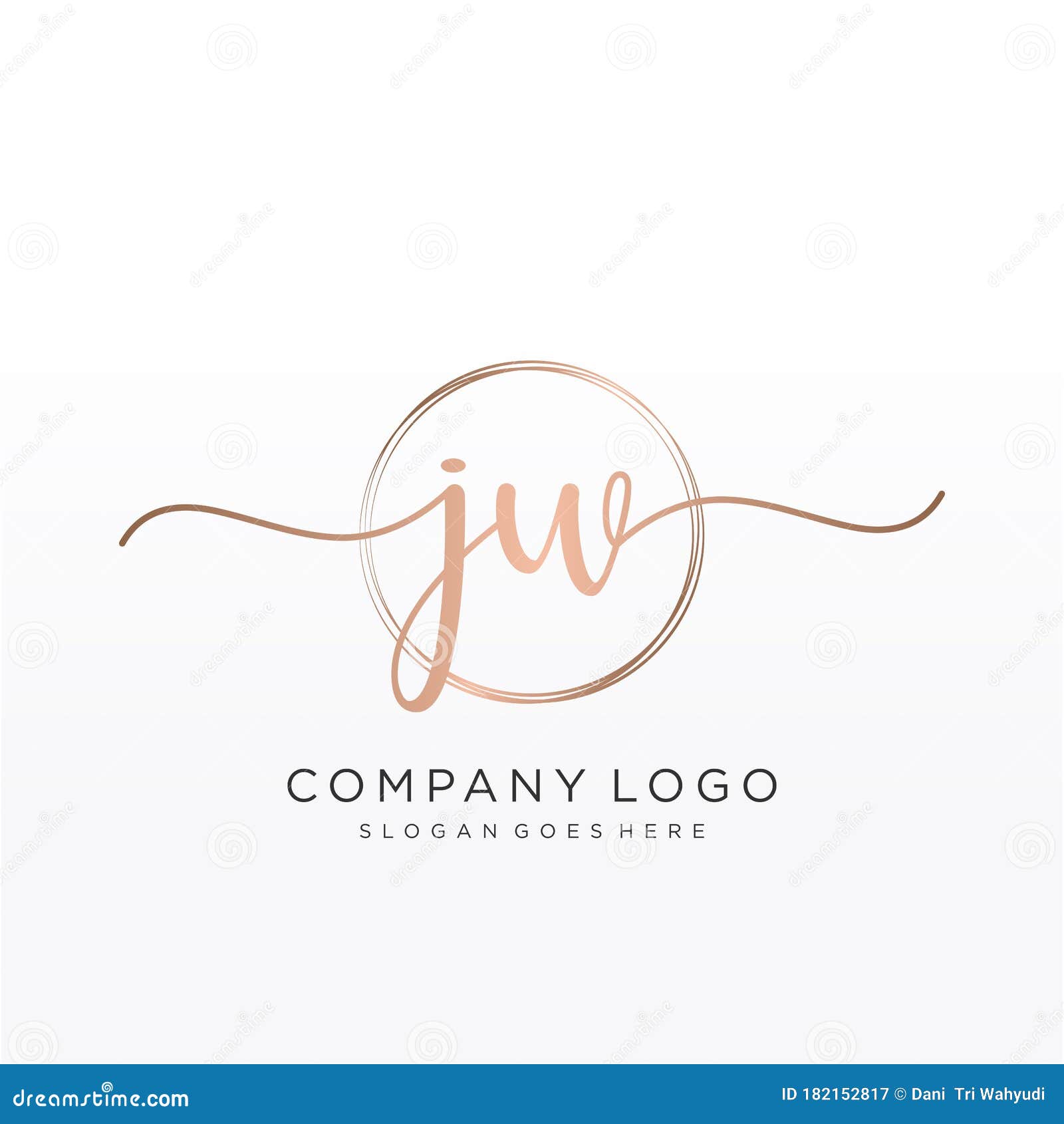 JW Initial Handwriting Logo with Circle Stock Vector - Illustration of ...
