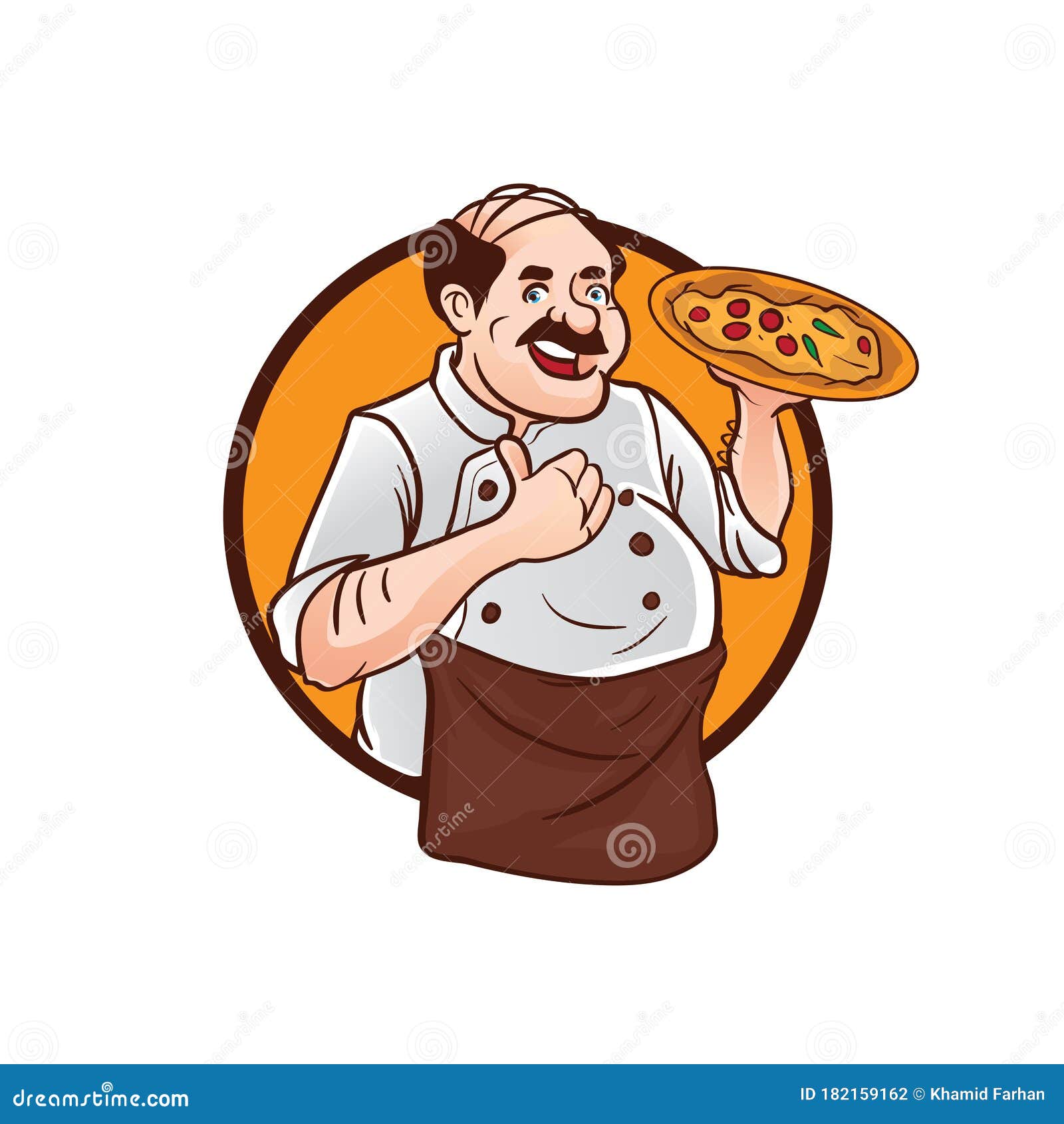 Pizza Chef Mascot Logo Template Stock Vector - Illustration of cute ...