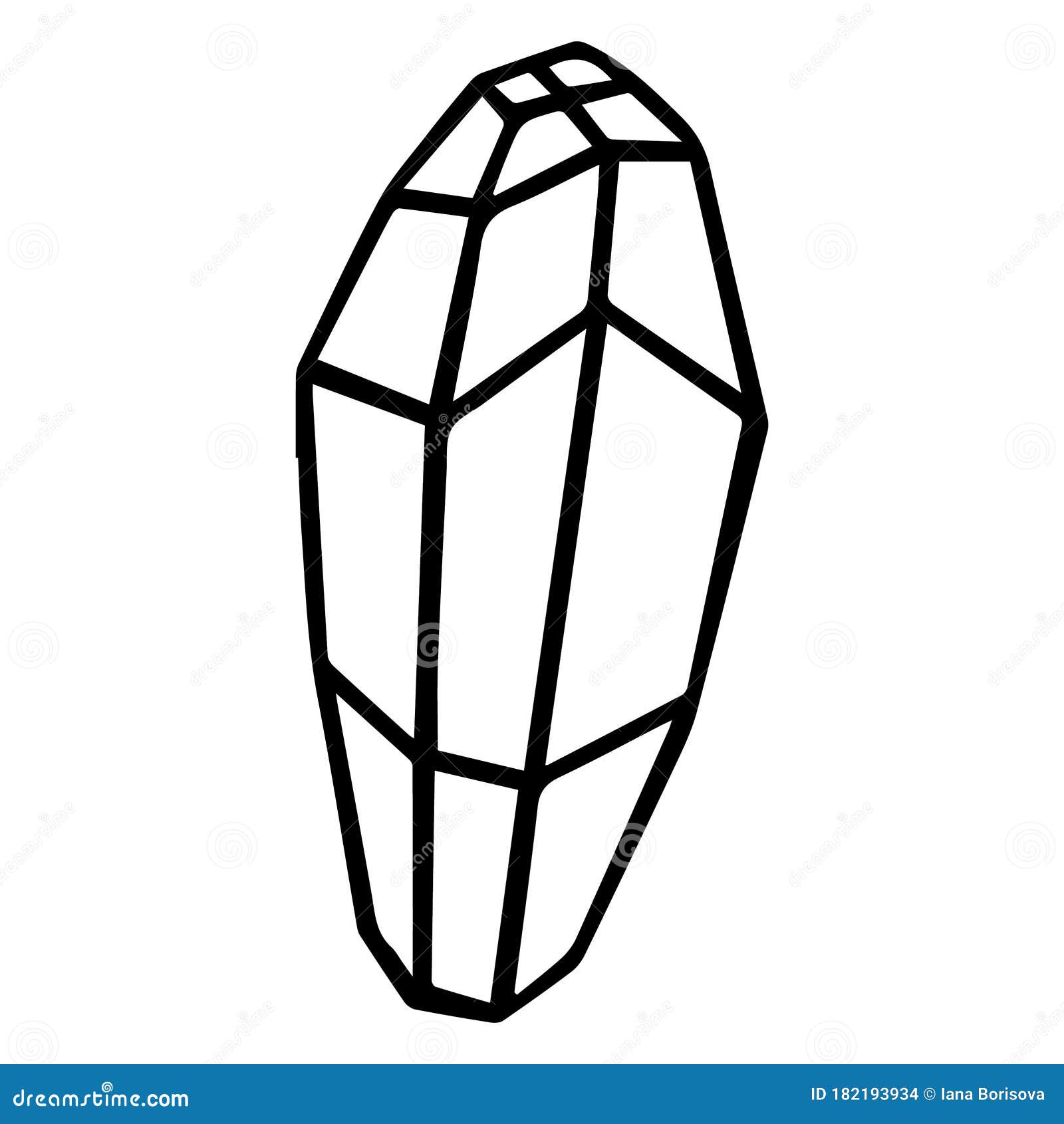 Hand-drawn Crystal, Marble or Granite Stone. Cartoon Multifaceted ...