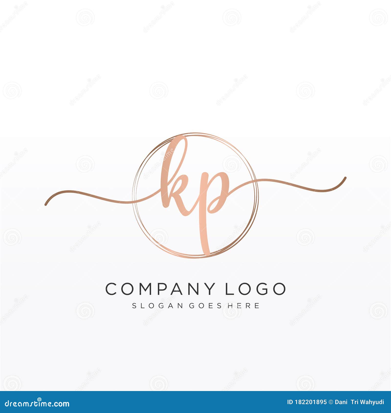 KP Initial Handwriting Logo with Circle Stock Vector - Illustration of ...