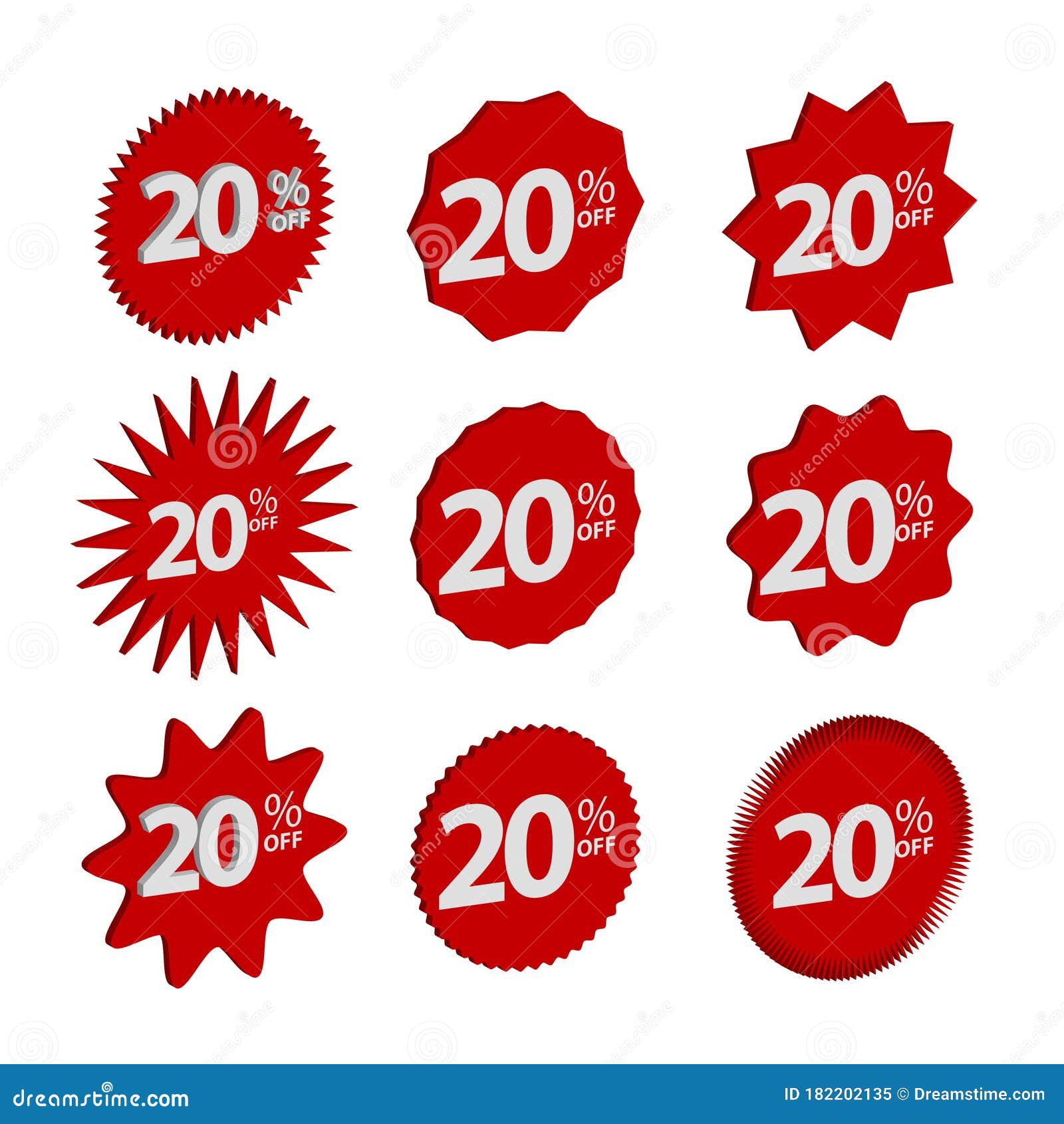 Twenty Percent 20 Off Discount Tag Price Vector Stock Illustration ...