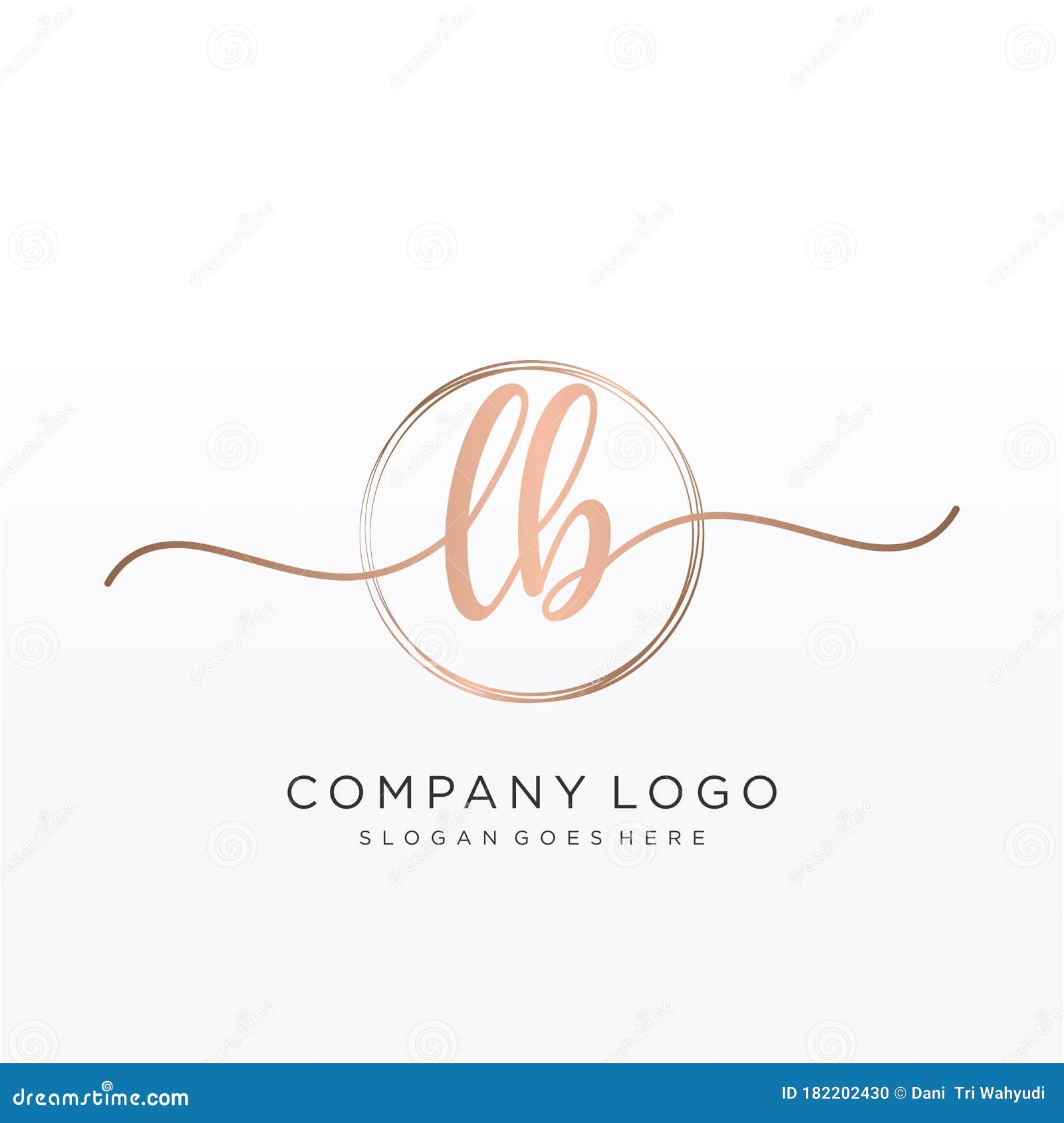 LB Initial Handwriting Logo with Circle Stock Vector - Illustration of ...
