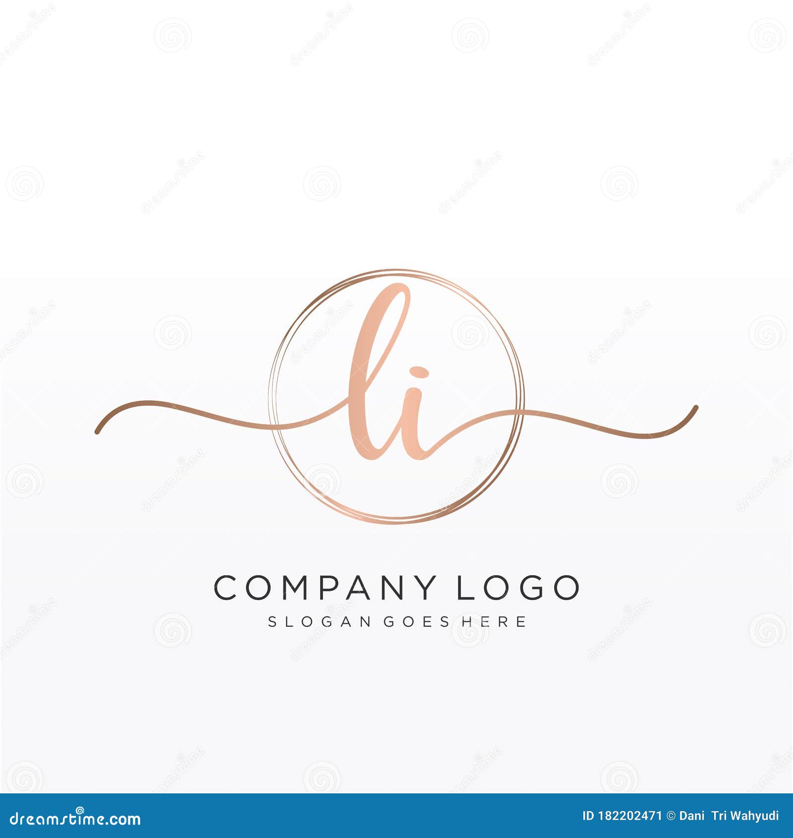 LI Initial Handwriting Logo with Circle Stock Vector - Illustration of ...