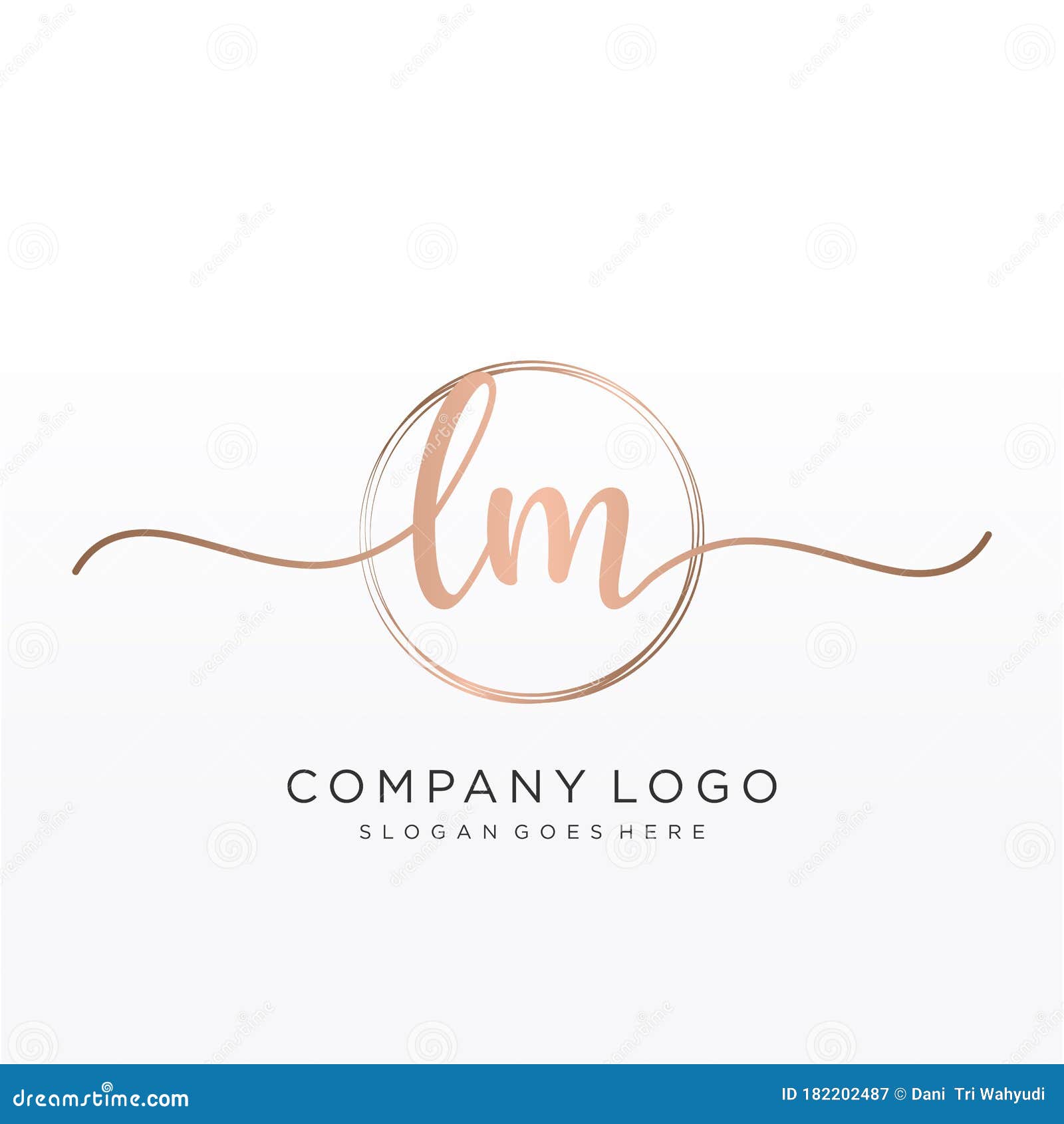 LM Initial Handwriting Logo with Circle Stock Vector - Illustration of ...