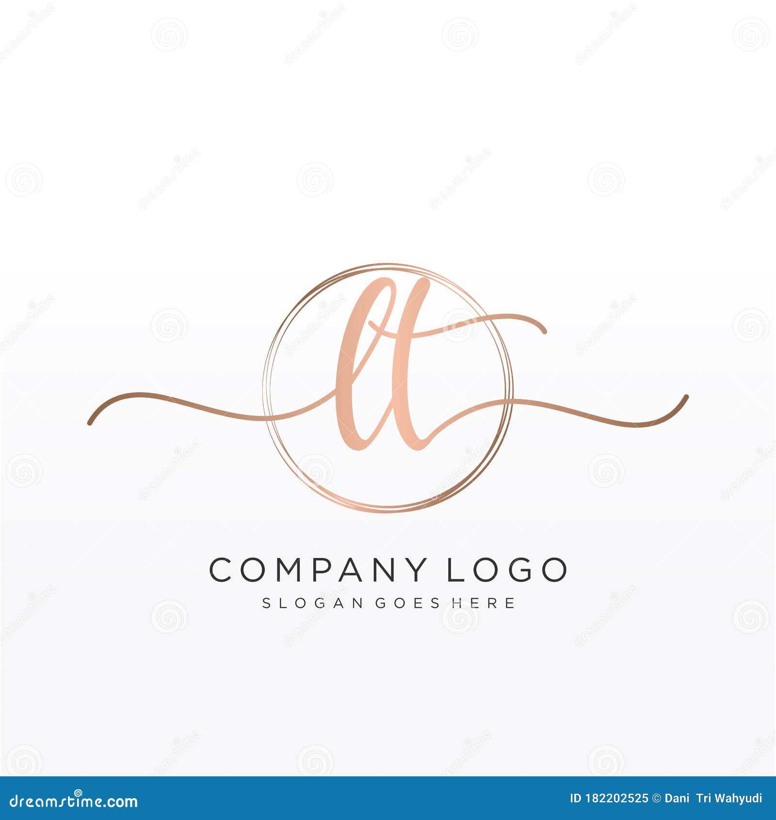 LT Initial Handwriting Logo with Circle Stock Vector - Illustration of ...