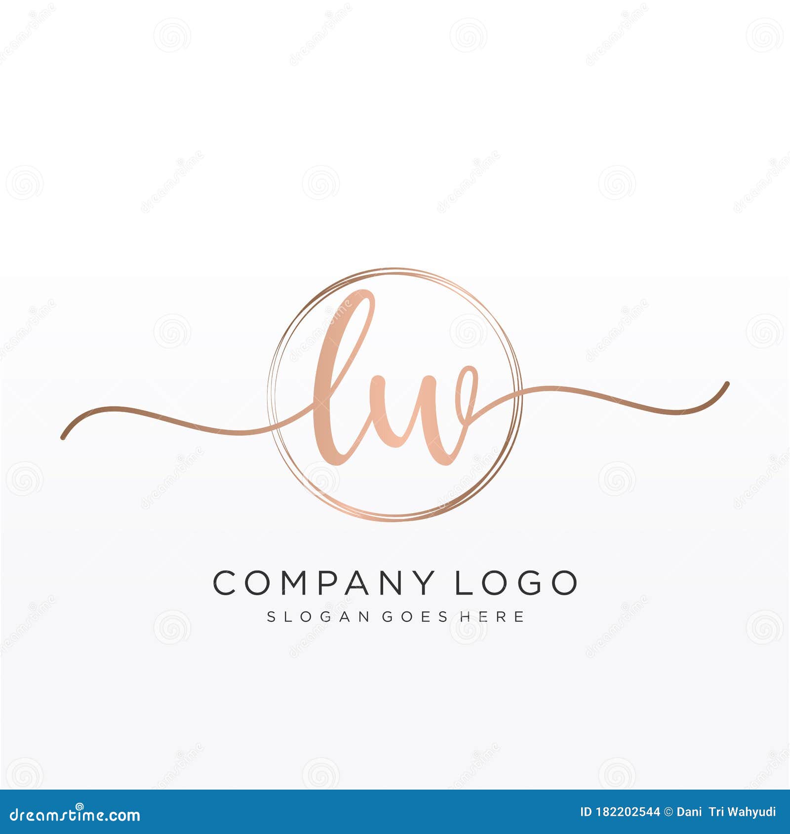 LW Initial Handwriting Logo with Circle Stock Vector - Illustration of ...