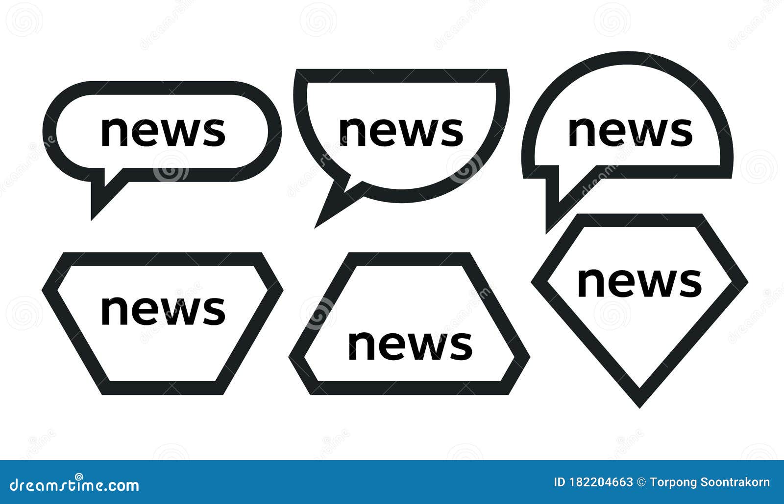 News Word and Speech Bubble Stock Vector - Illustration of paper ...
