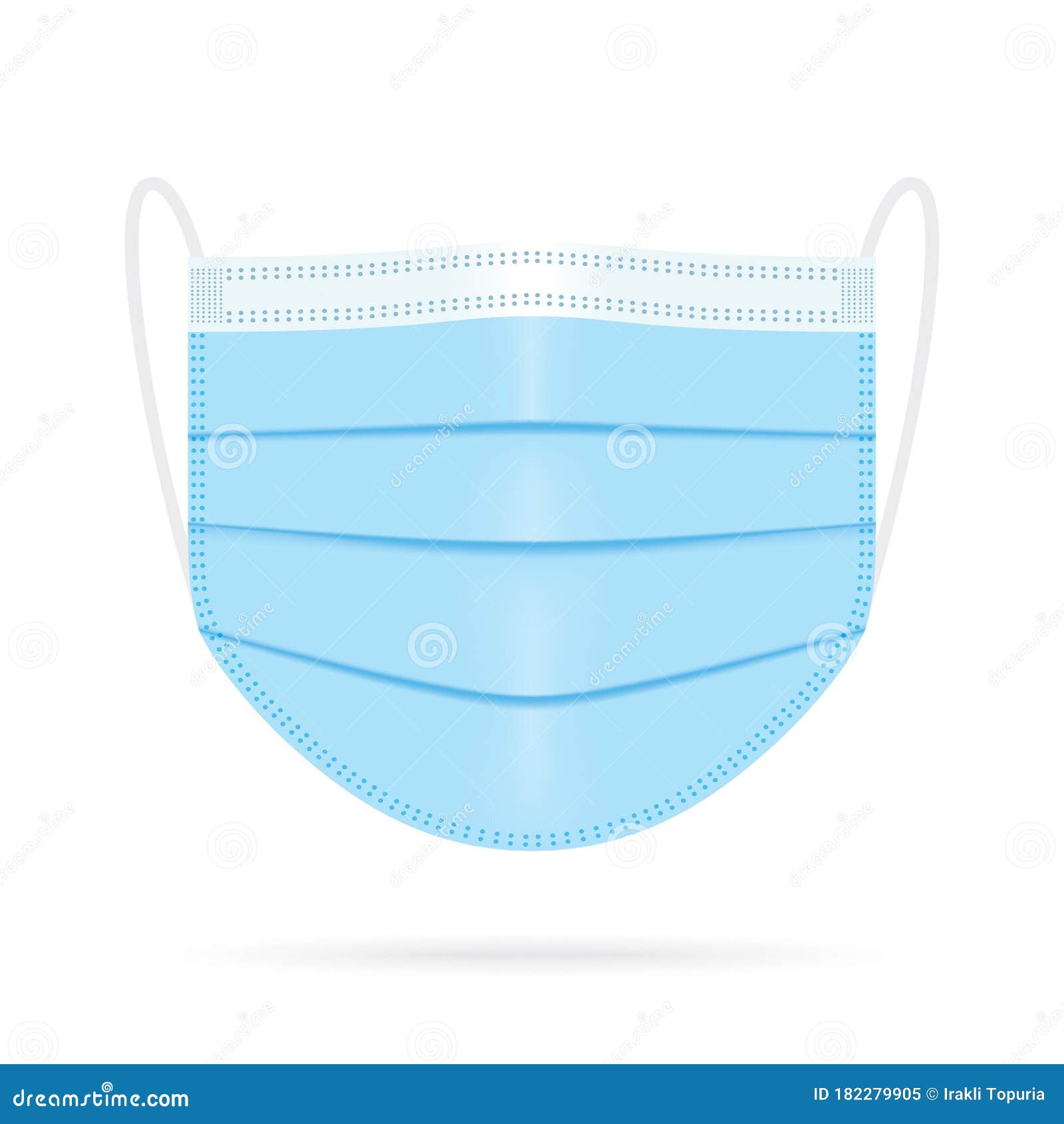Blue, Vector Medical Face Mask. Stock Vector - Illustration of blue ...