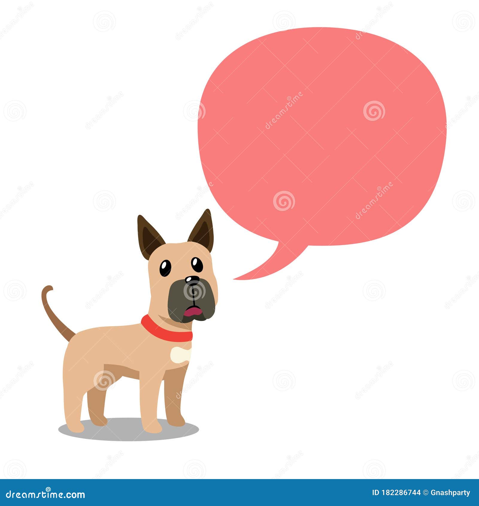 Vector Cartoon Character Great Dane Dog and Speech Bubble Stock Vector ...