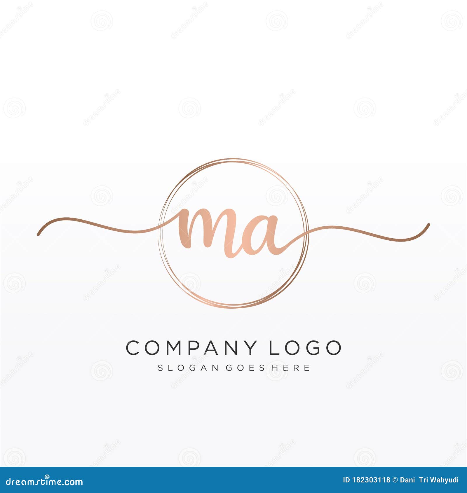 MA Initial Handwriting Logo with Circle Stock Vector - Illustration of ...