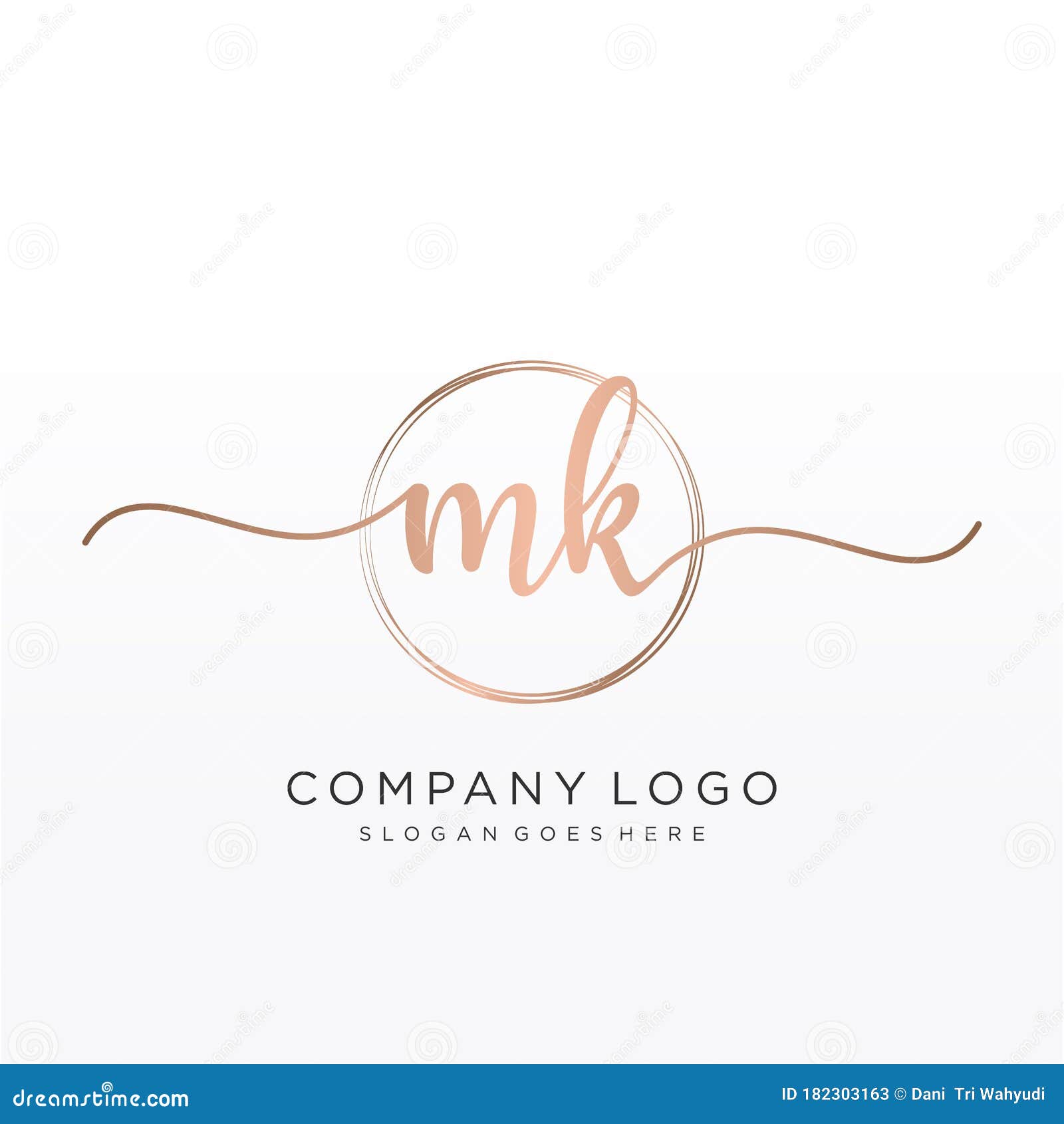 MK Initial Handwriting Logo with Circle Stock Vector - Illustration of ...