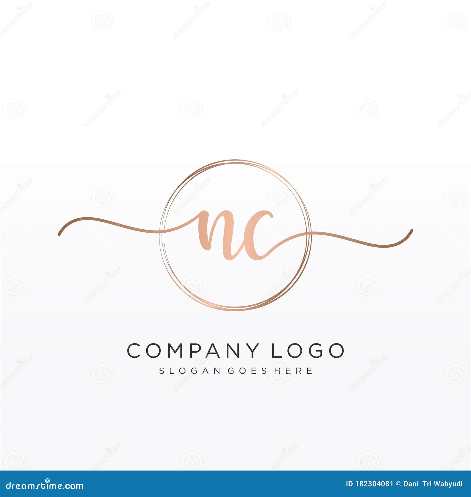 NC Initial Handwriting Logo with Circle Stock Vector - Illustration of ...
