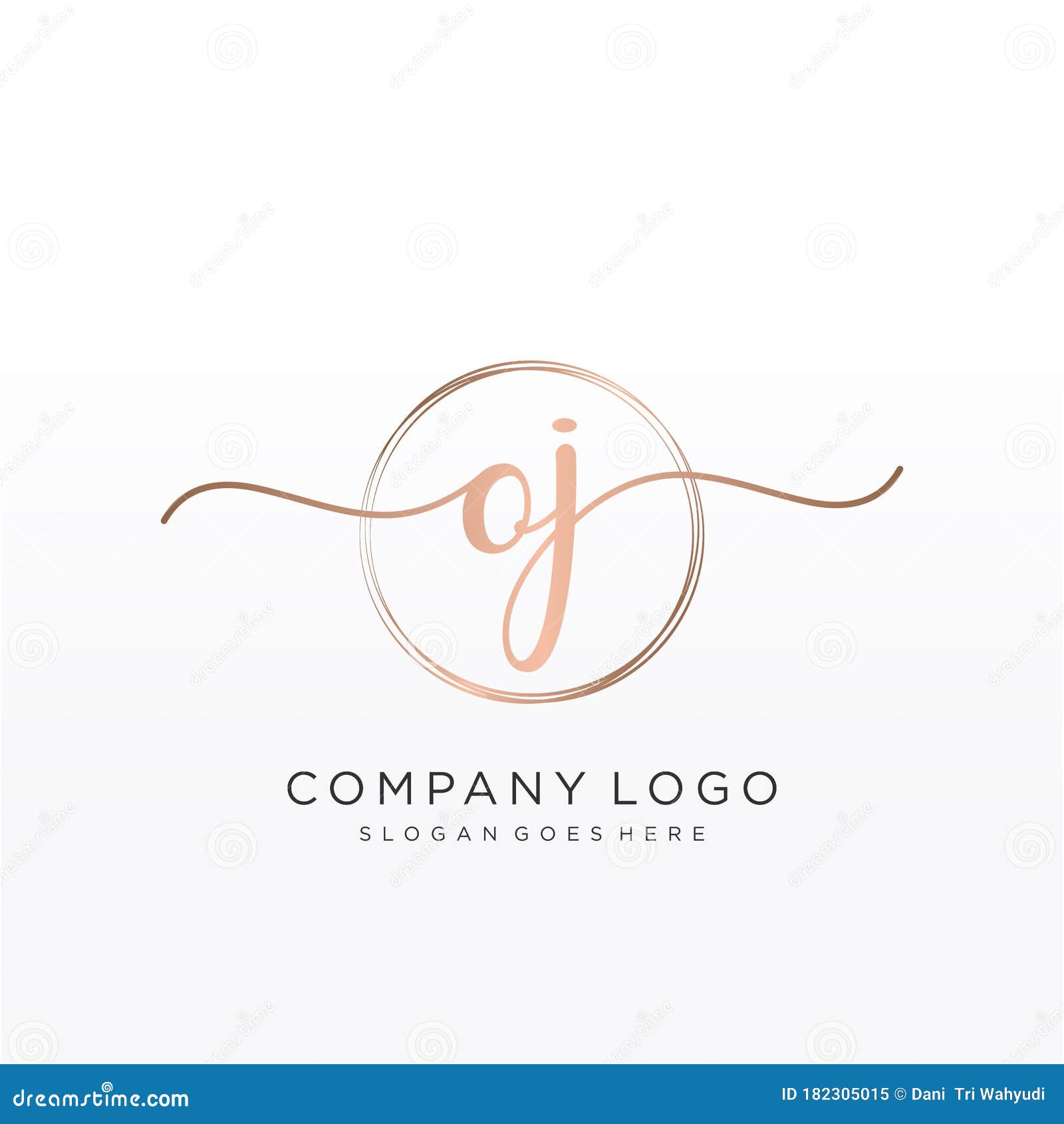OJ Initial Handwriting Logo with Circle Stock Vector - Illustration of ...