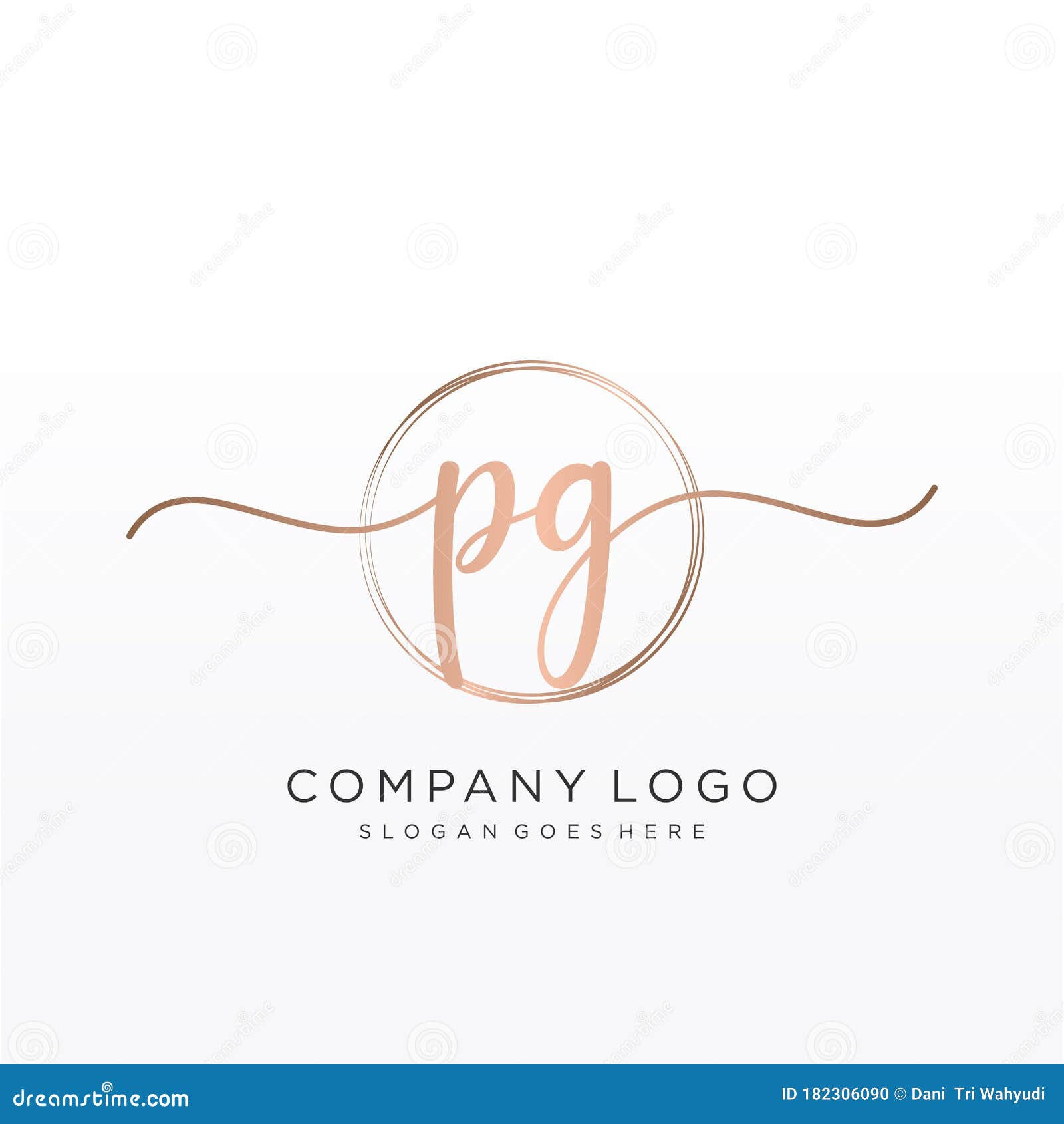 PG Initial Handwriting Logo with Circle Stock Vector - Illustration of ...