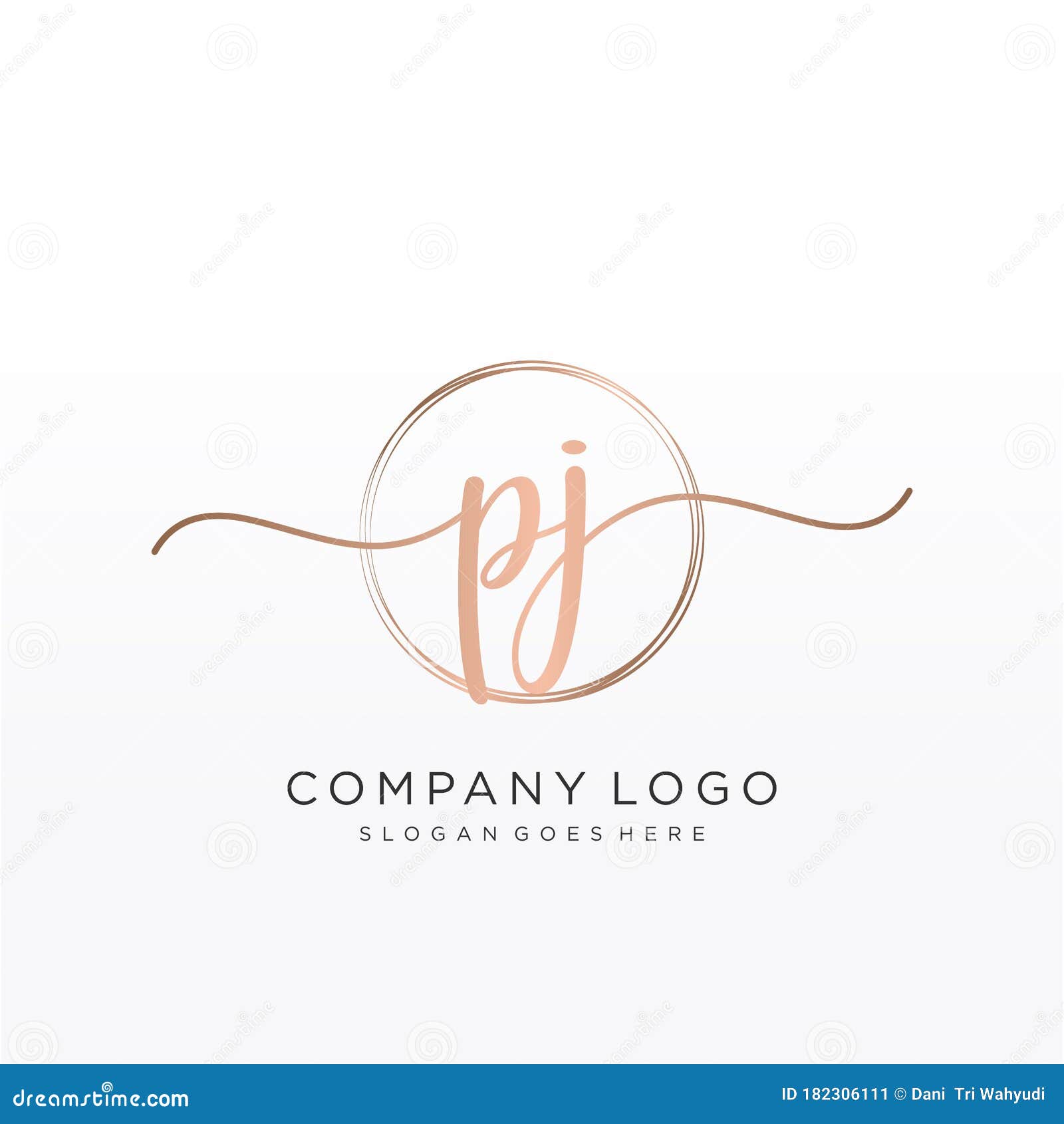 PJ Initial Handwriting Logo with Circle Stock Vector - Illustration of ...