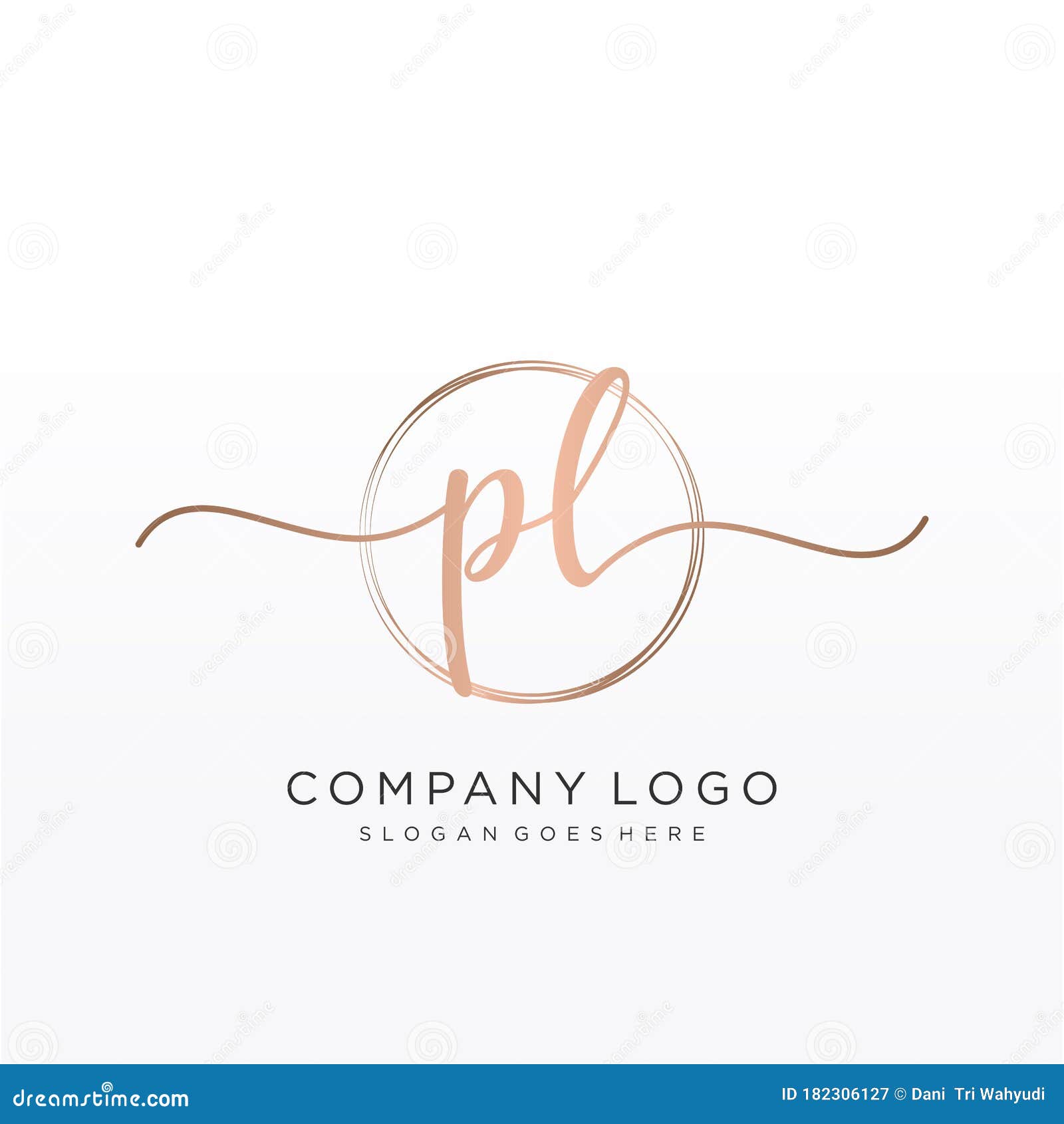 PL Initial Handwriting Logo with Circle Stock Vector - Illustration of ...