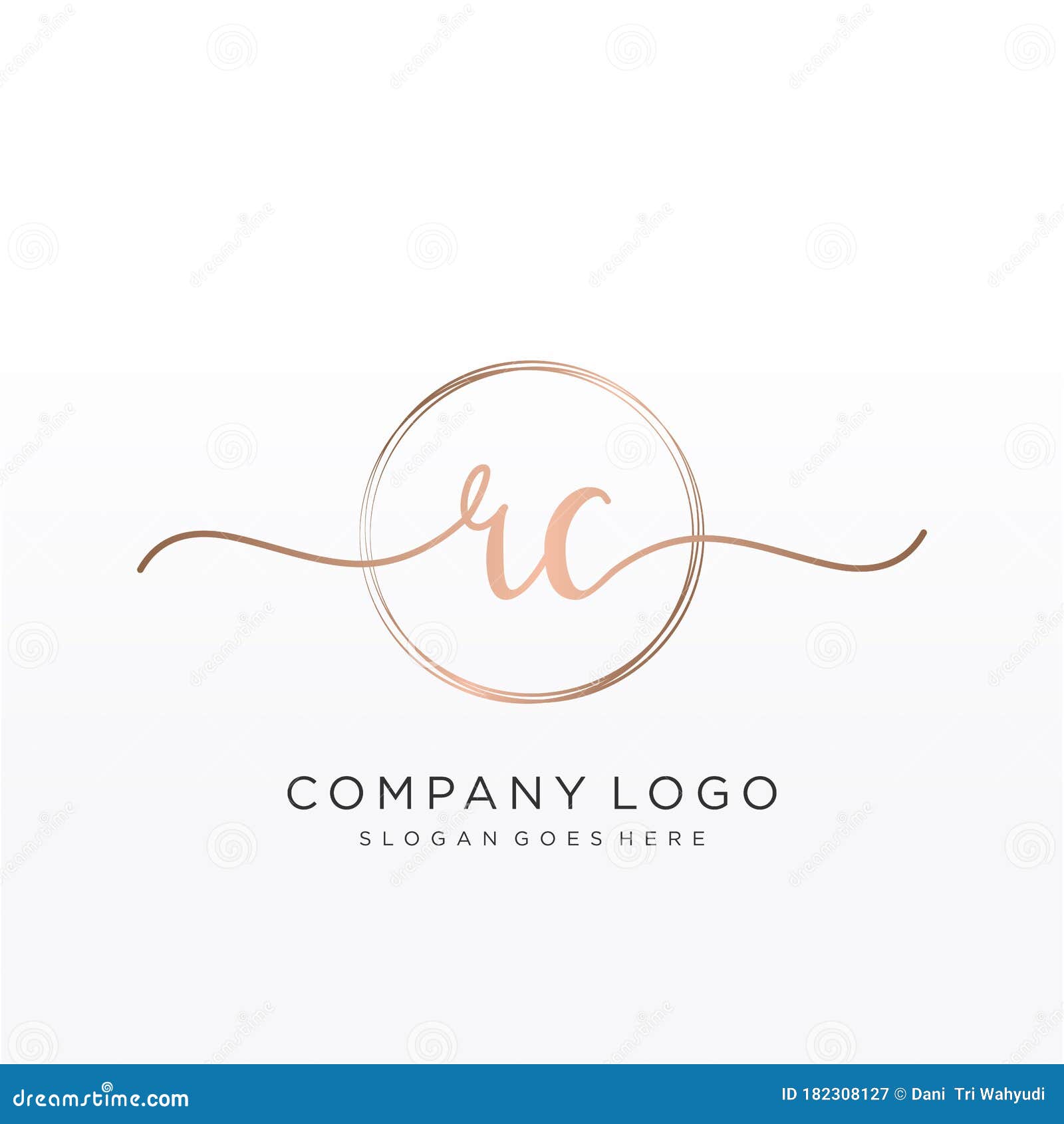 RC Initial Handwriting Logo with Circle Stock Vector - Illustration of ...