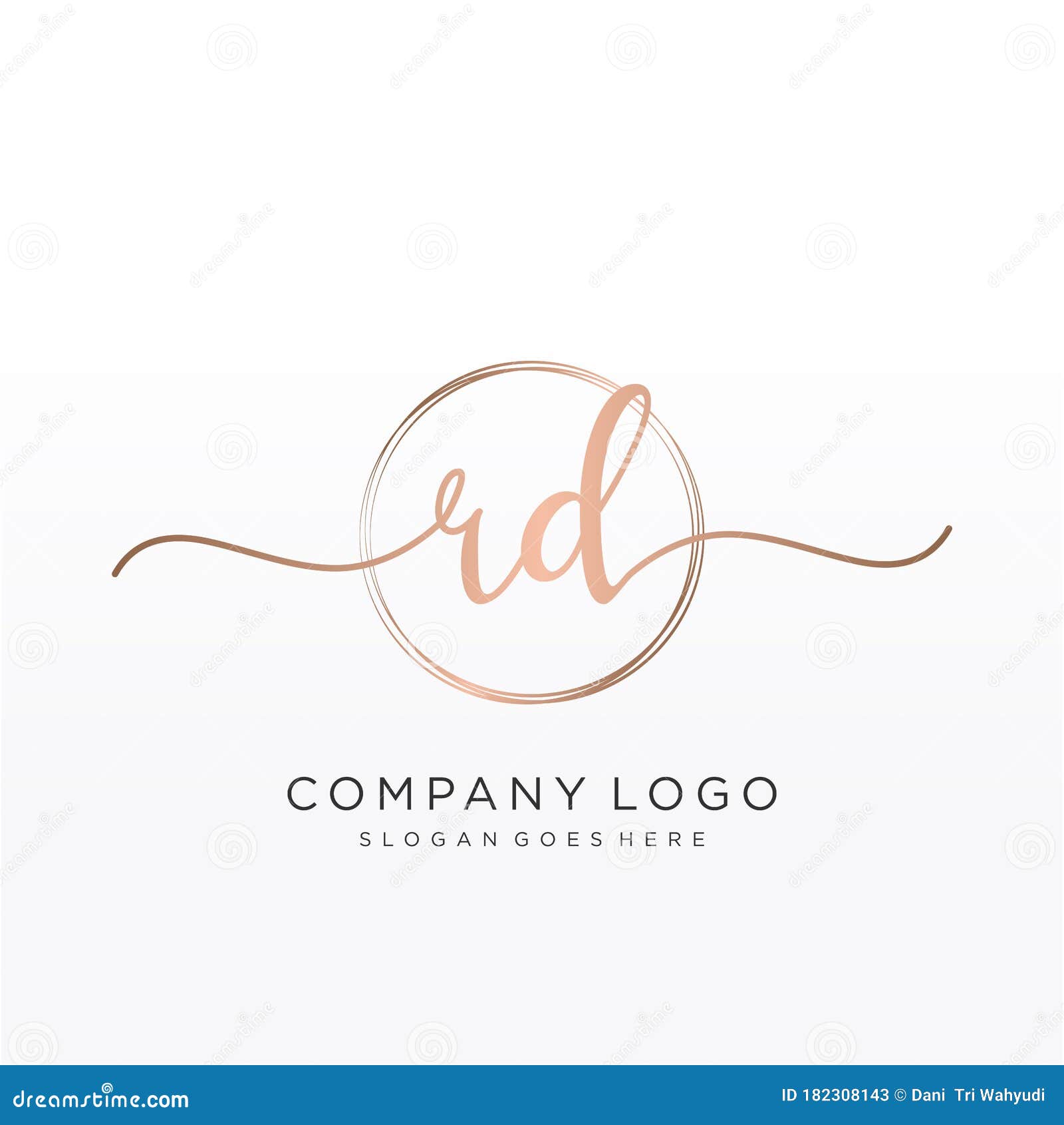 RD Initial Handwriting Logo with Circle Stock Vector - Illustration of ...