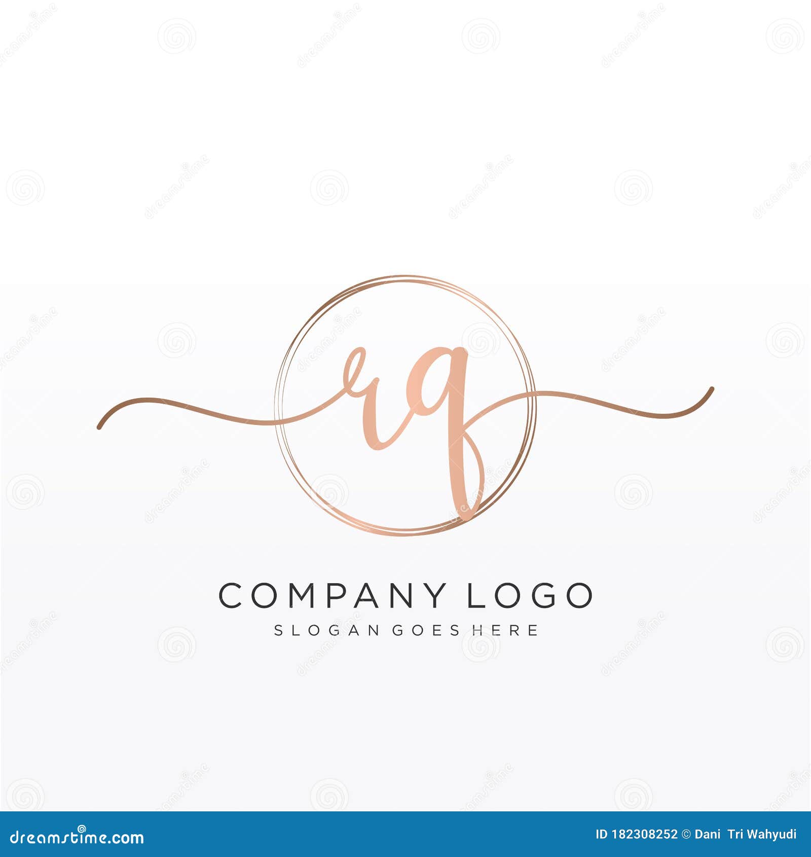 RQ Initial Handwriting Logo with Circle Stock Vector - Illustration of ...