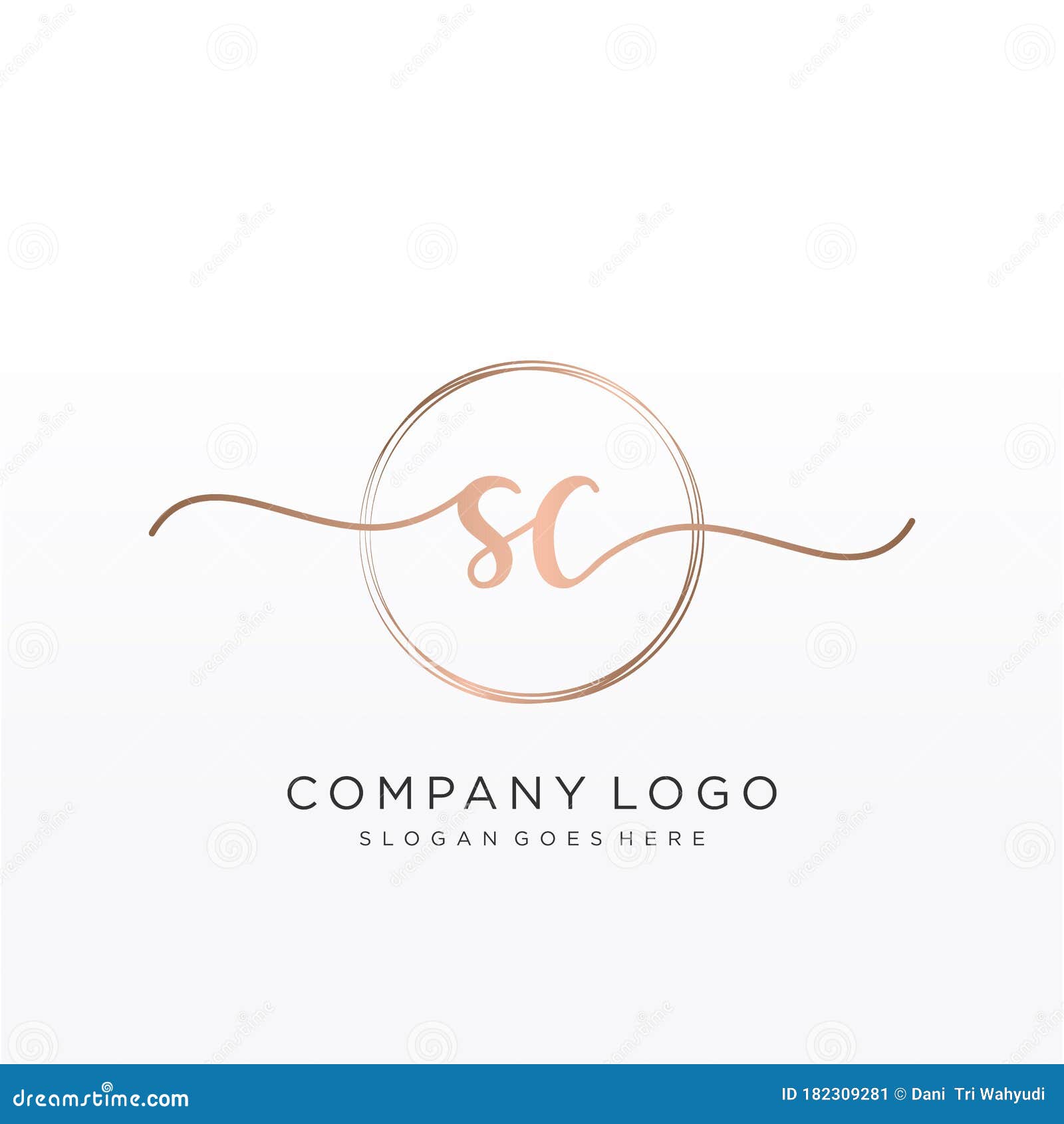 SC Initial Handwriting Logo with Circle Stock Vector - Illustration of ...
