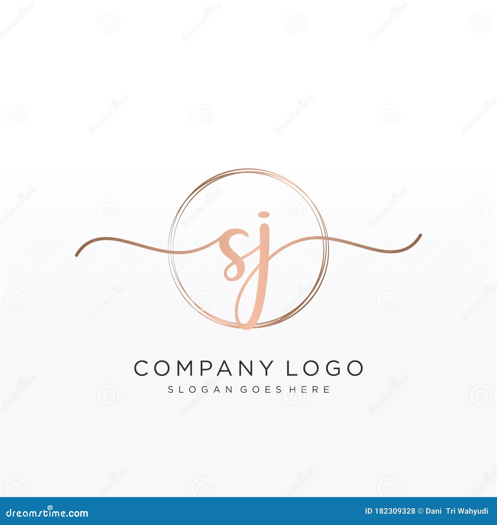 SJ Initial Handwriting Logo with Circle Stock Vector - Illustration of ...