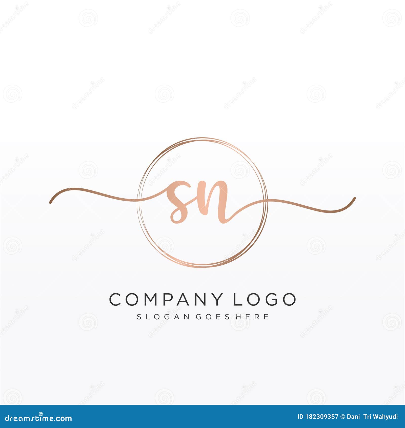 SN Initial Handwriting Logo with Circle Stock Vector - Illustration of ...