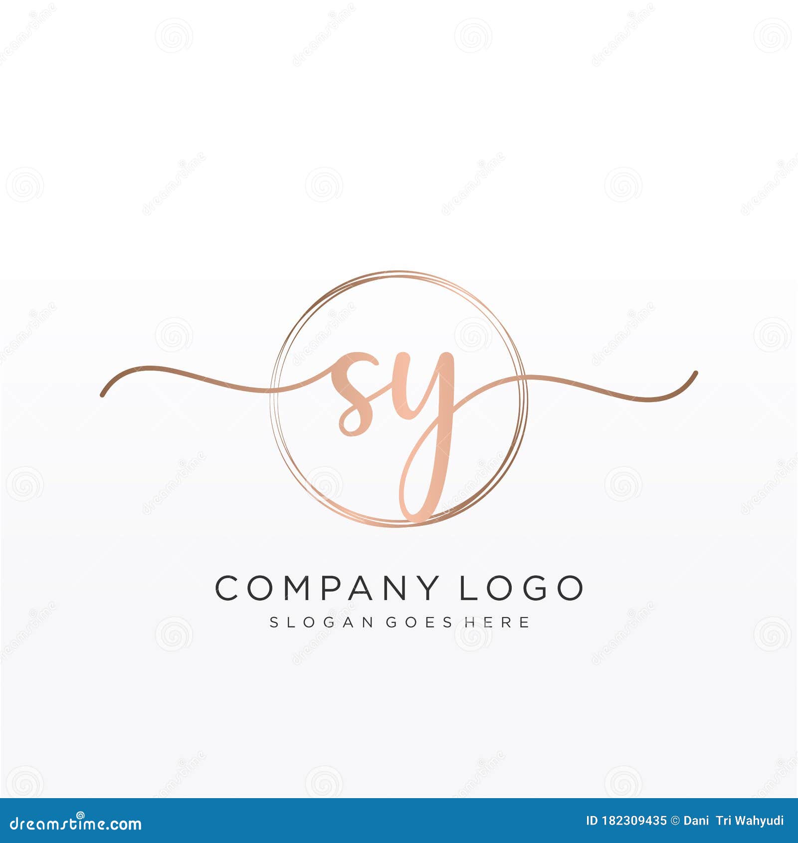 SY Initial Handwriting Logo with Circle Stock Vector - Illustration of ...