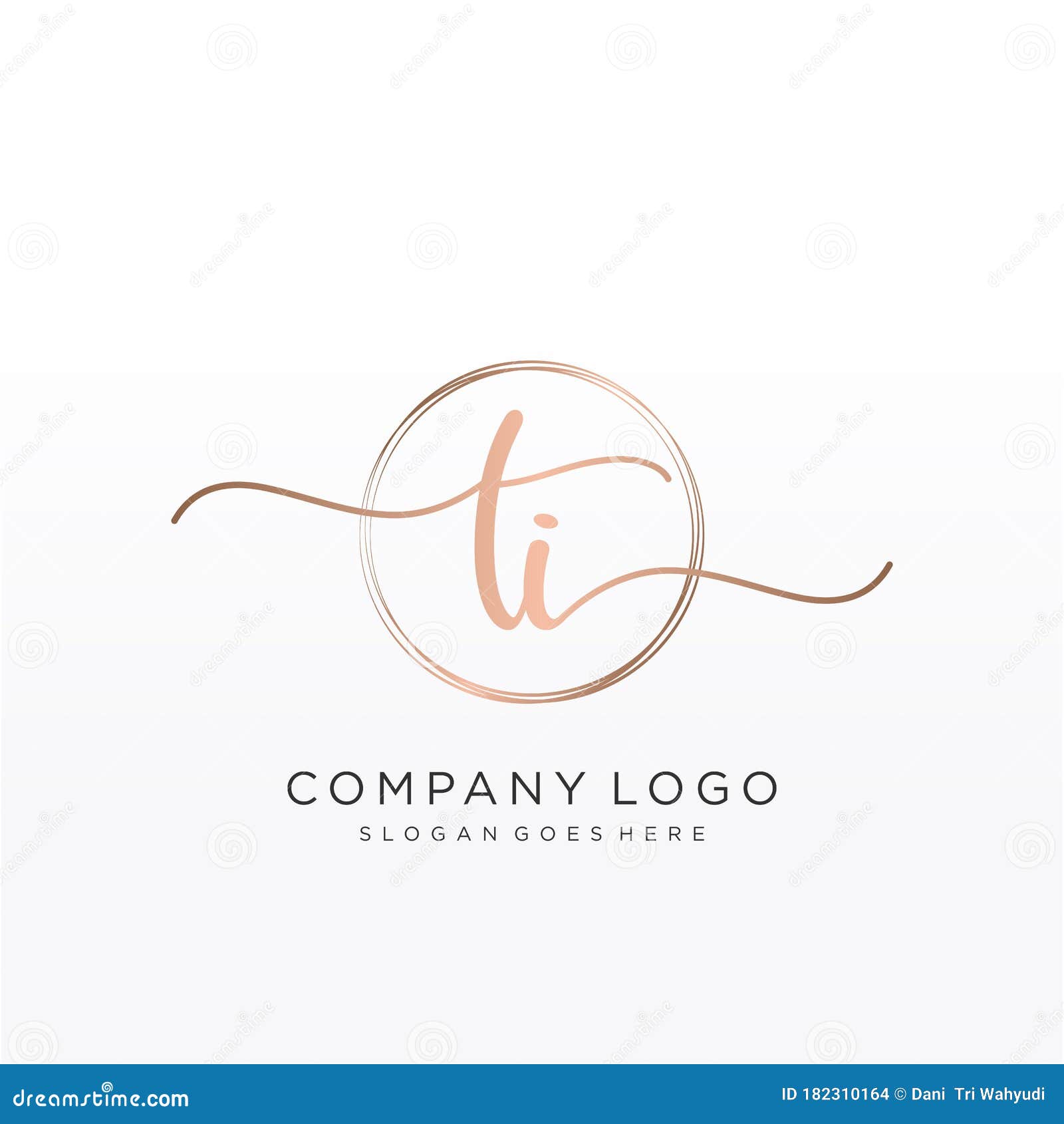 TI Initial Handwriting Logo with Circle Stock Vector - Illustration of ...