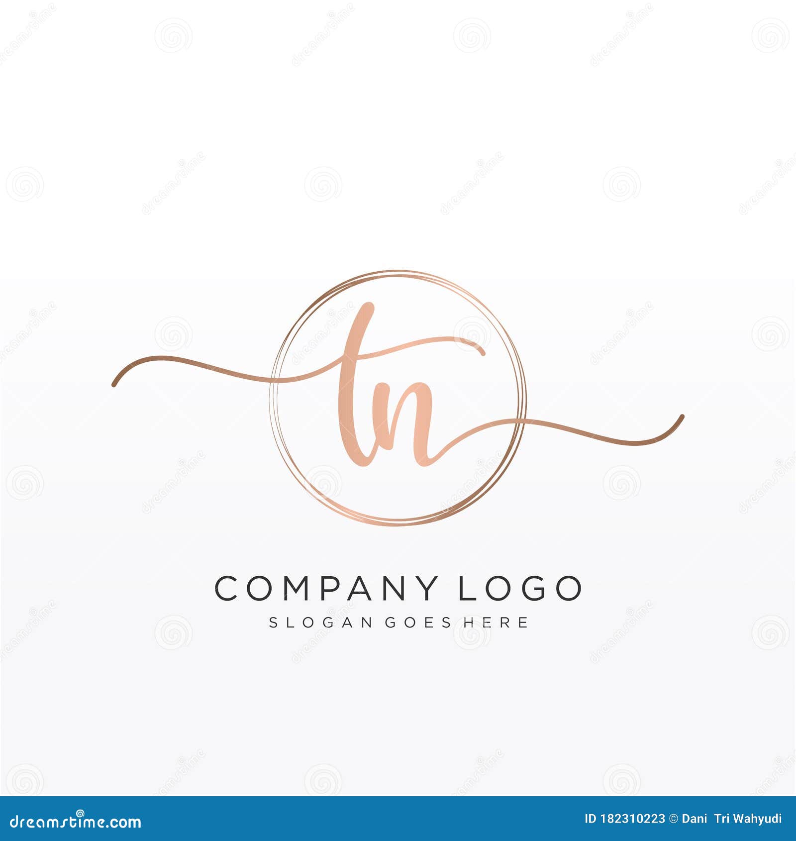 TN Initial Handwriting Logo with Circle Stock Vector - Illustration of ...