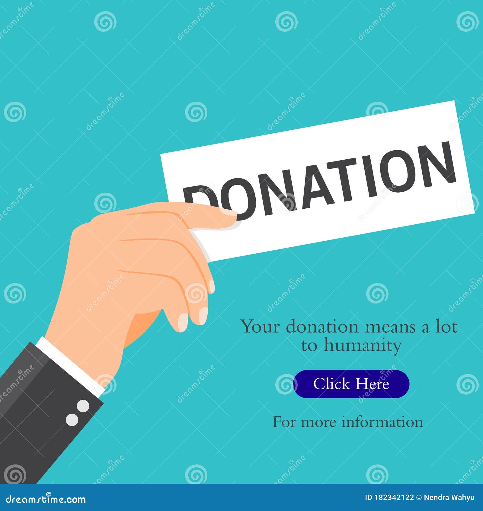 Vector Illustration of a Businessman Holding a Donation Card. Suitable ...