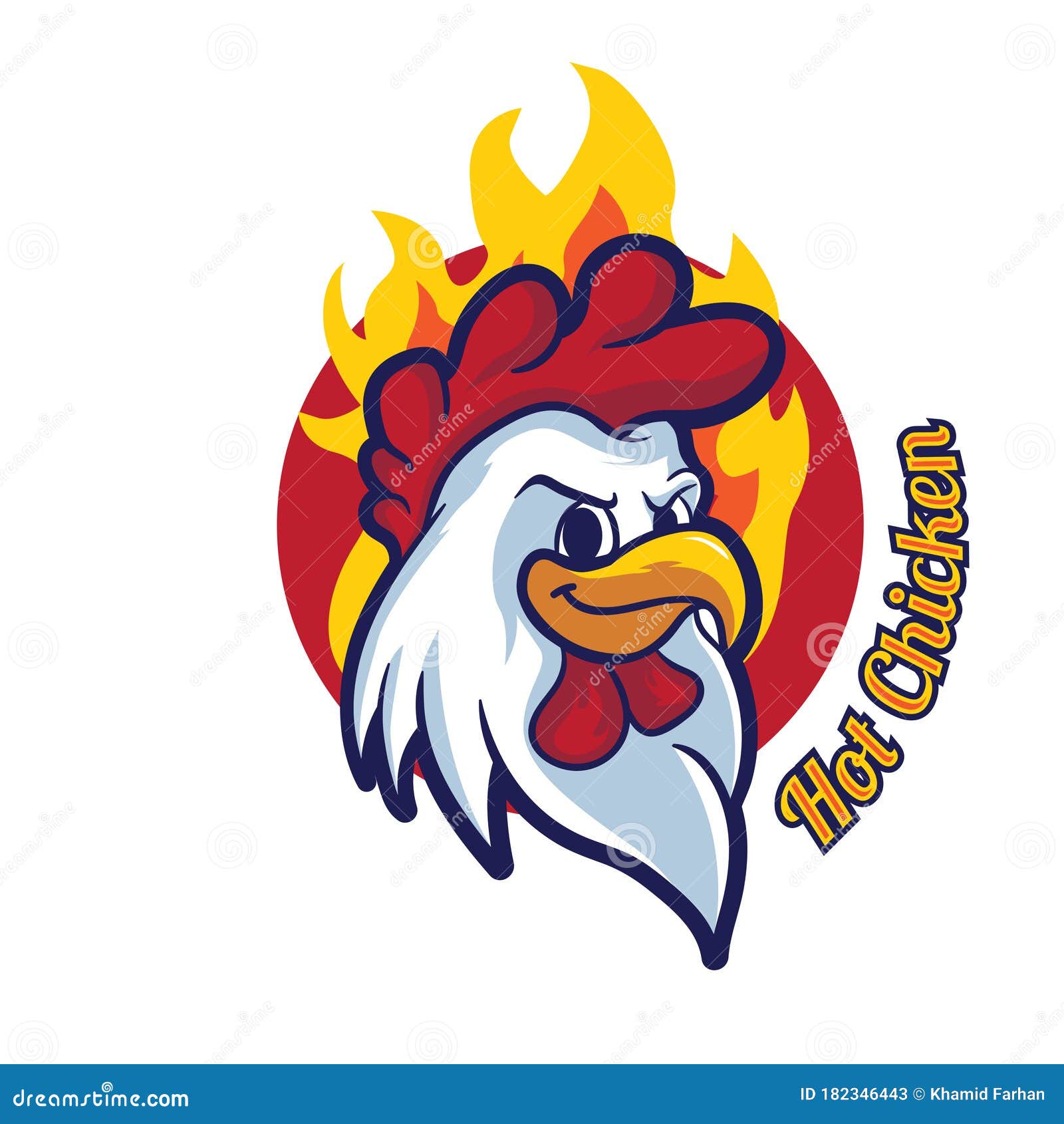 Chicken Head Fire Vector Logo Template Stock Vector - Illustration of ...