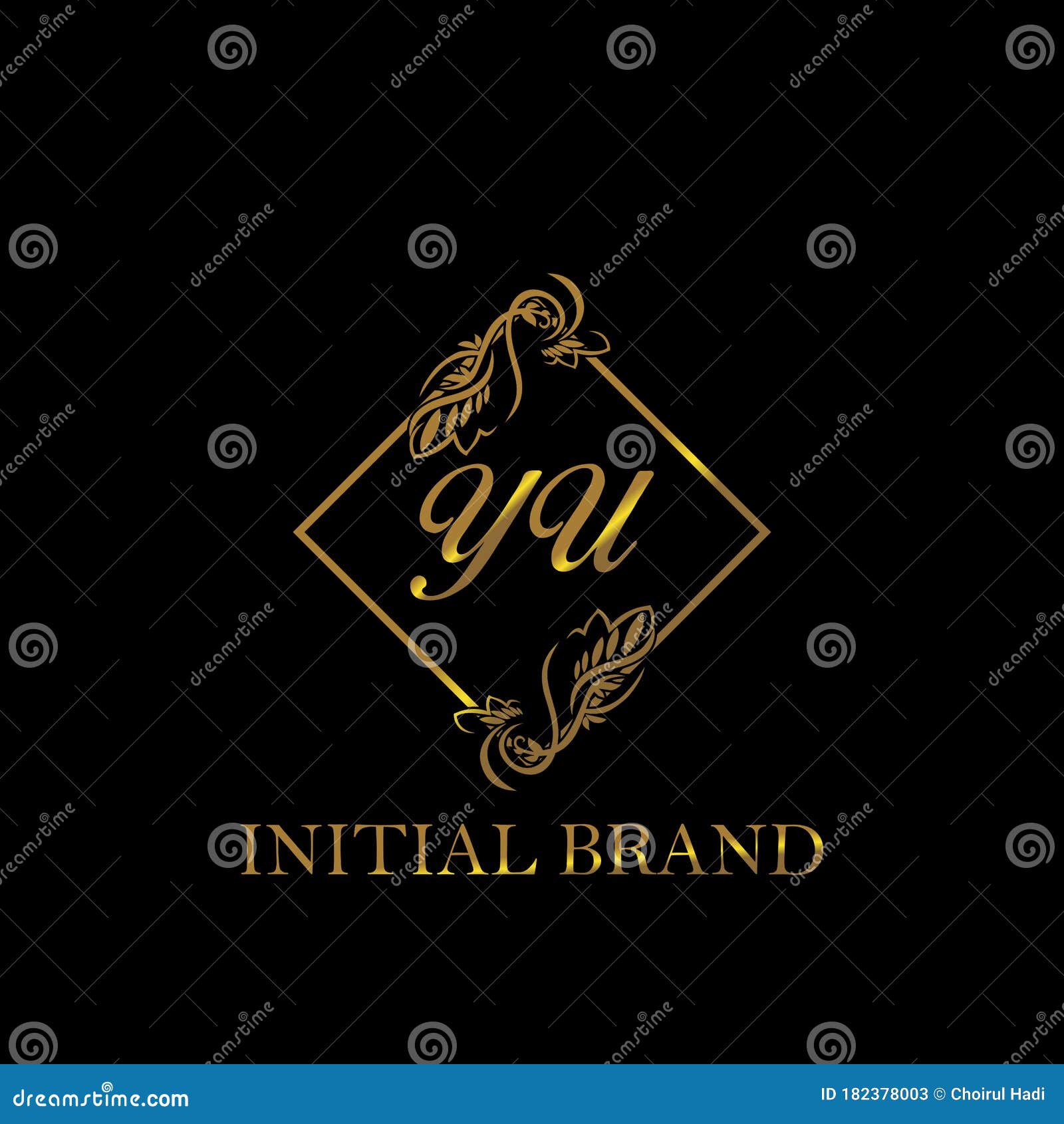 YU Initial Wedding Logo Template Vector Stock Vector - Illustration of ...