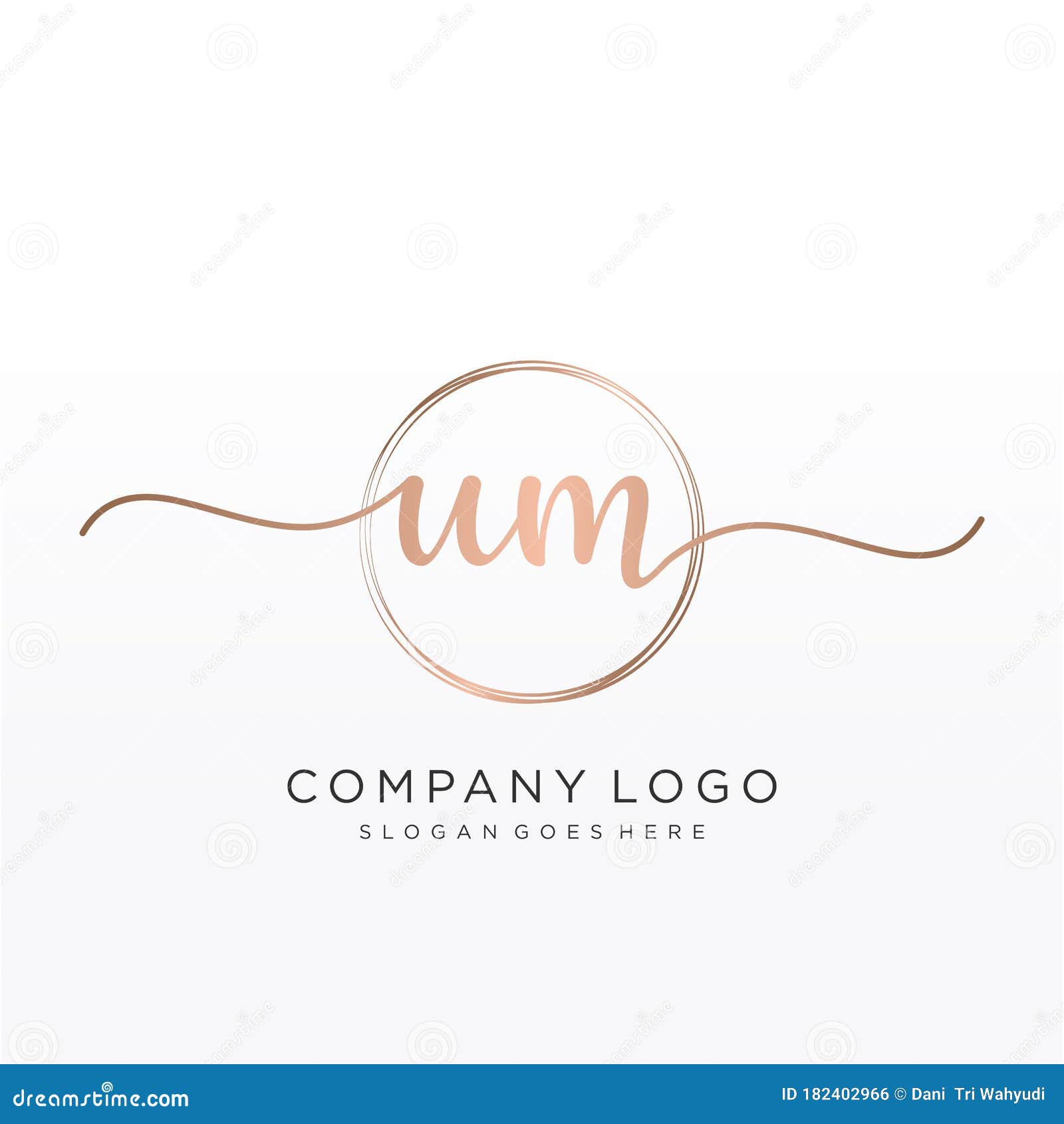 UM Initial Handwriting Logo with Circle Stock Vector - Illustration of ...