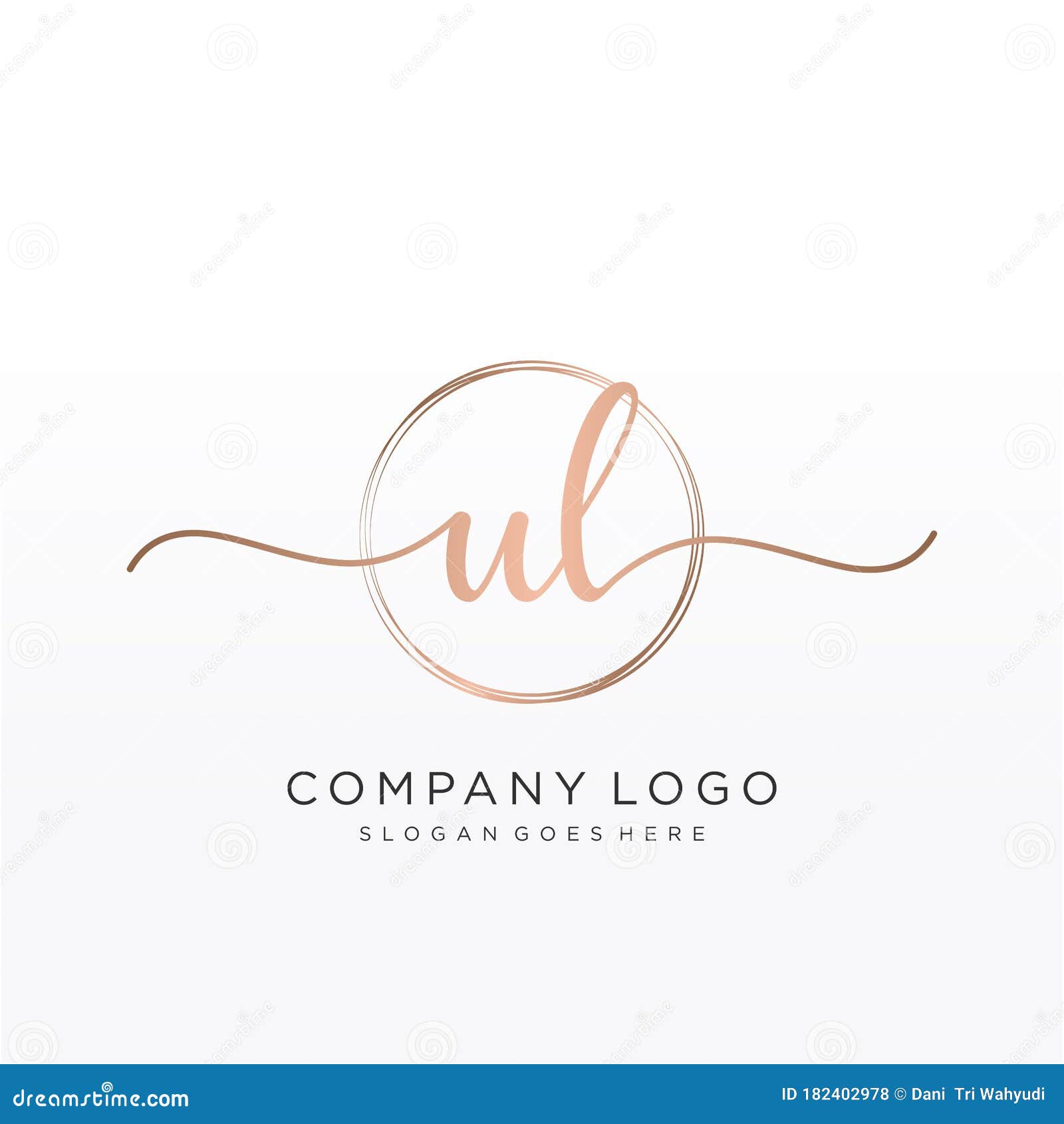UL Initial Handwriting Logo with Circle Stock Vector - Illustration of ...