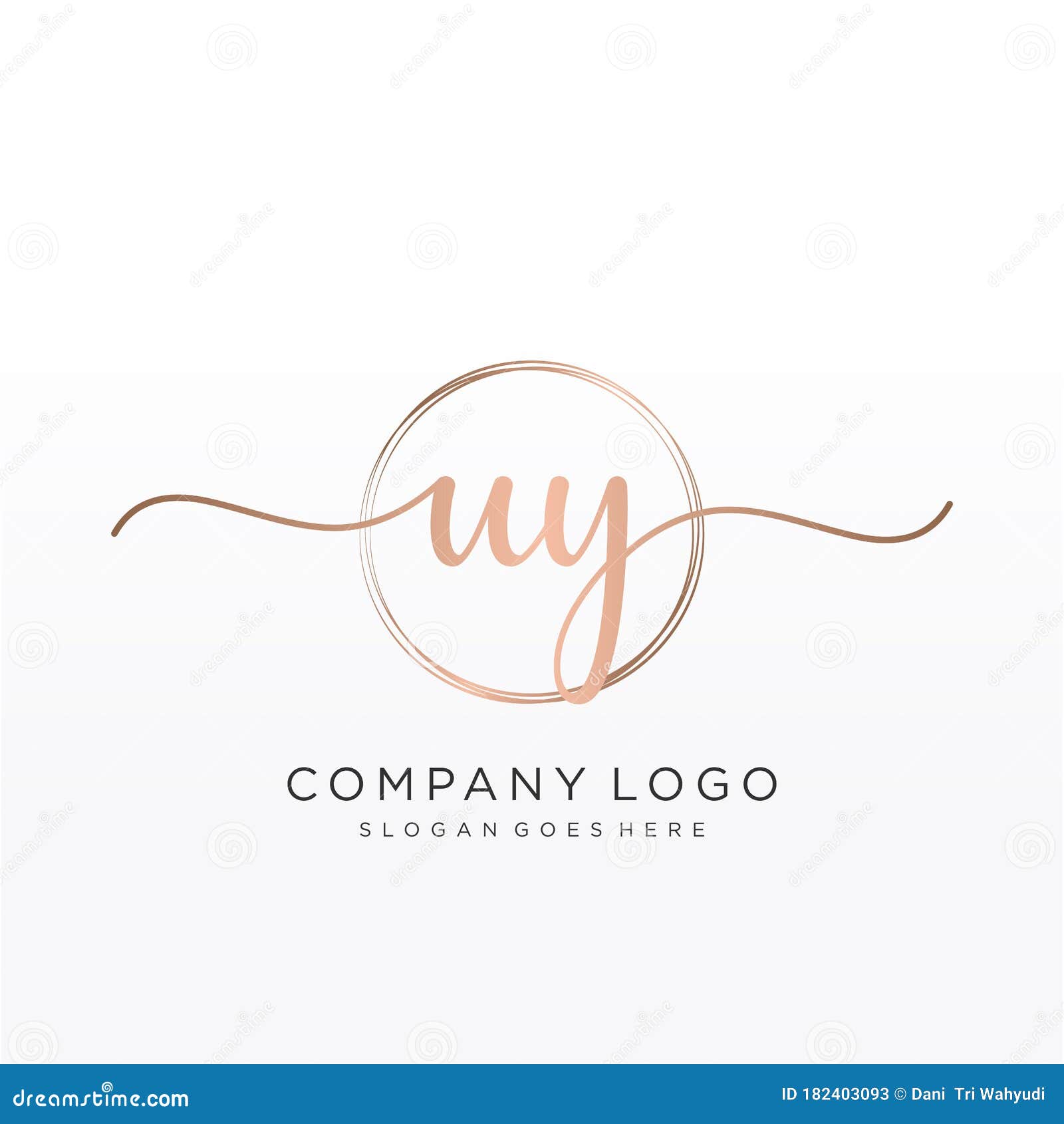 UY Initial Handwriting Logo with Circle Stock Vector - Illustration of ...