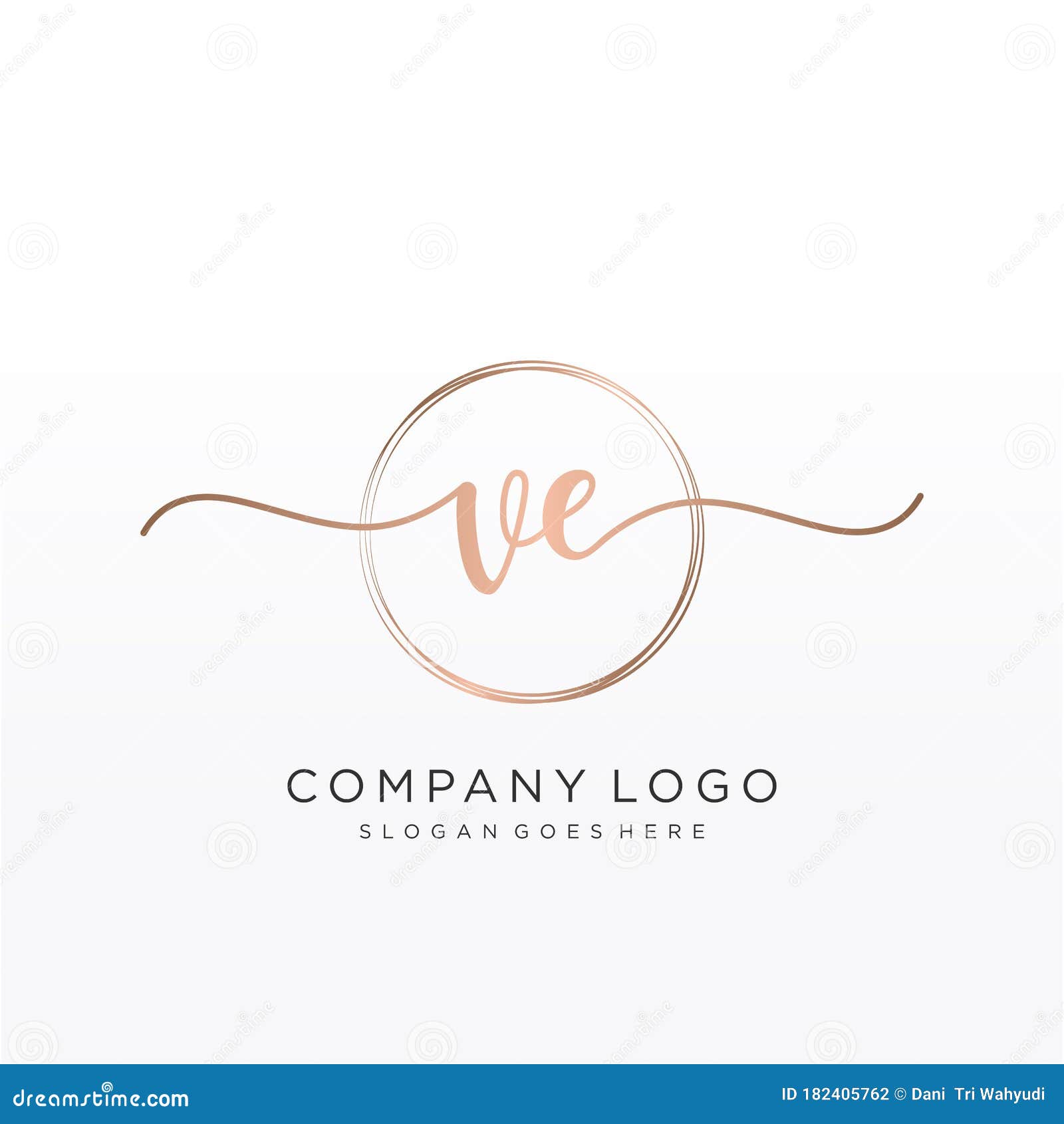 VE Initial Handwriting Logo with Circle Stock Vector - Illustration of ...