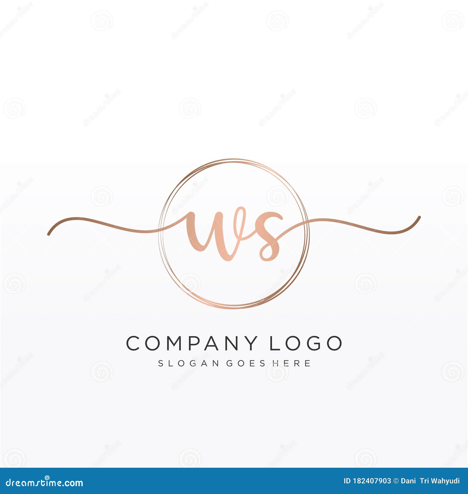 WS Initial Handwriting Logo with Circle Stock Vector - Illustration of ...